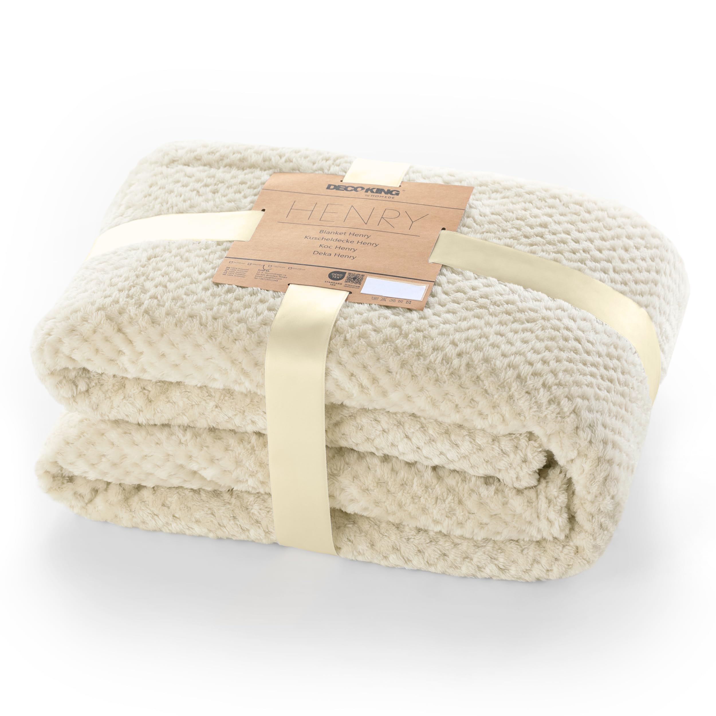 DecoKing Kuscheldecke 150x200 cm beige Decke Microfaser Wohndecke ...