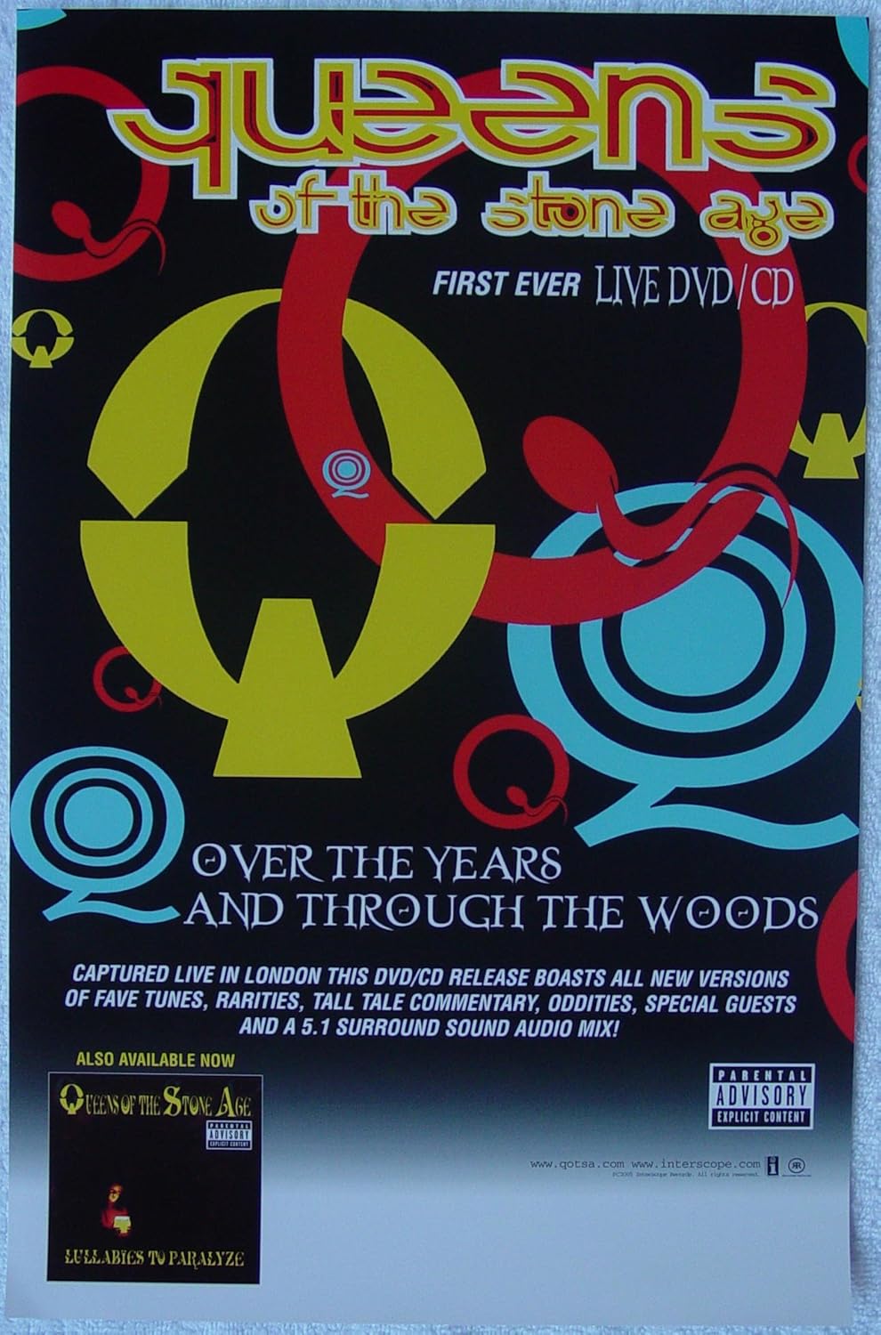 Amazon.com: Queens Of The Stone Age - Over the Years And Through the Woods - Poster - Rare - New ...