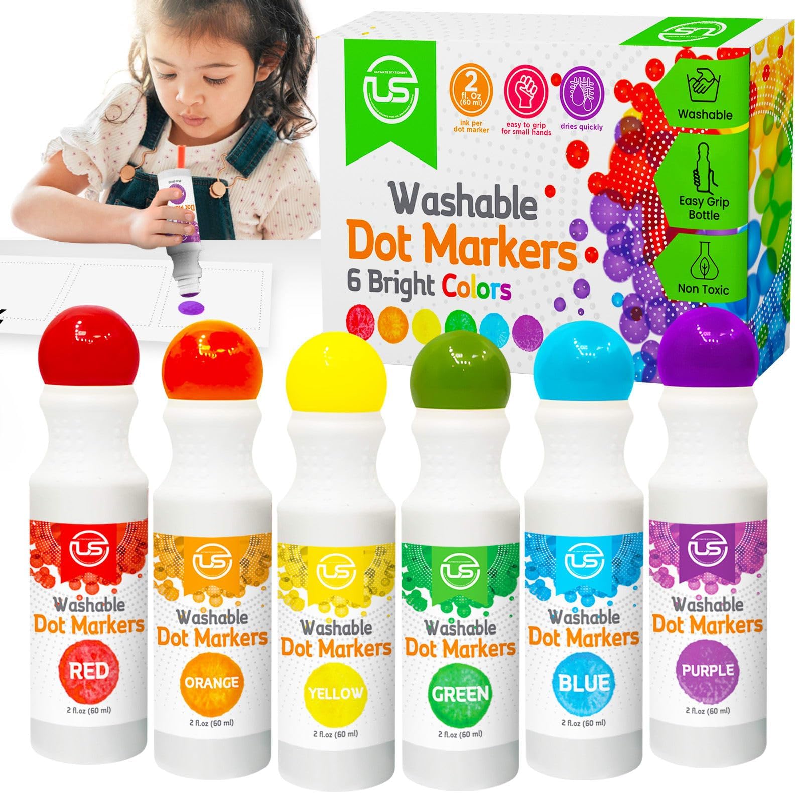 Amazon.com: DOSEWART Dot Markers for Kids, 12-Color Bingo Daubers ...