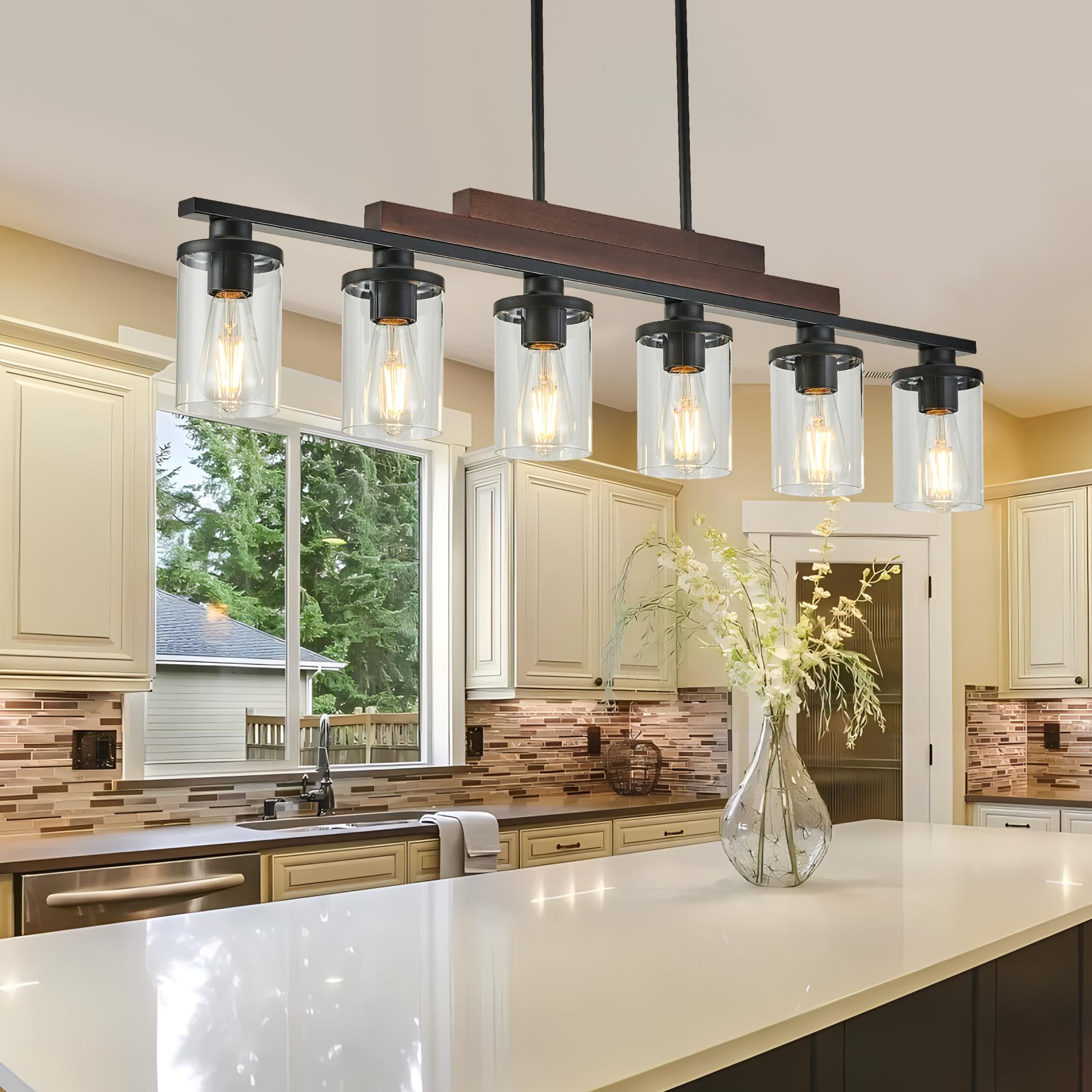 Dining Room Lights Over Table Haye Modern 3-Light Glass Chandelier ...
