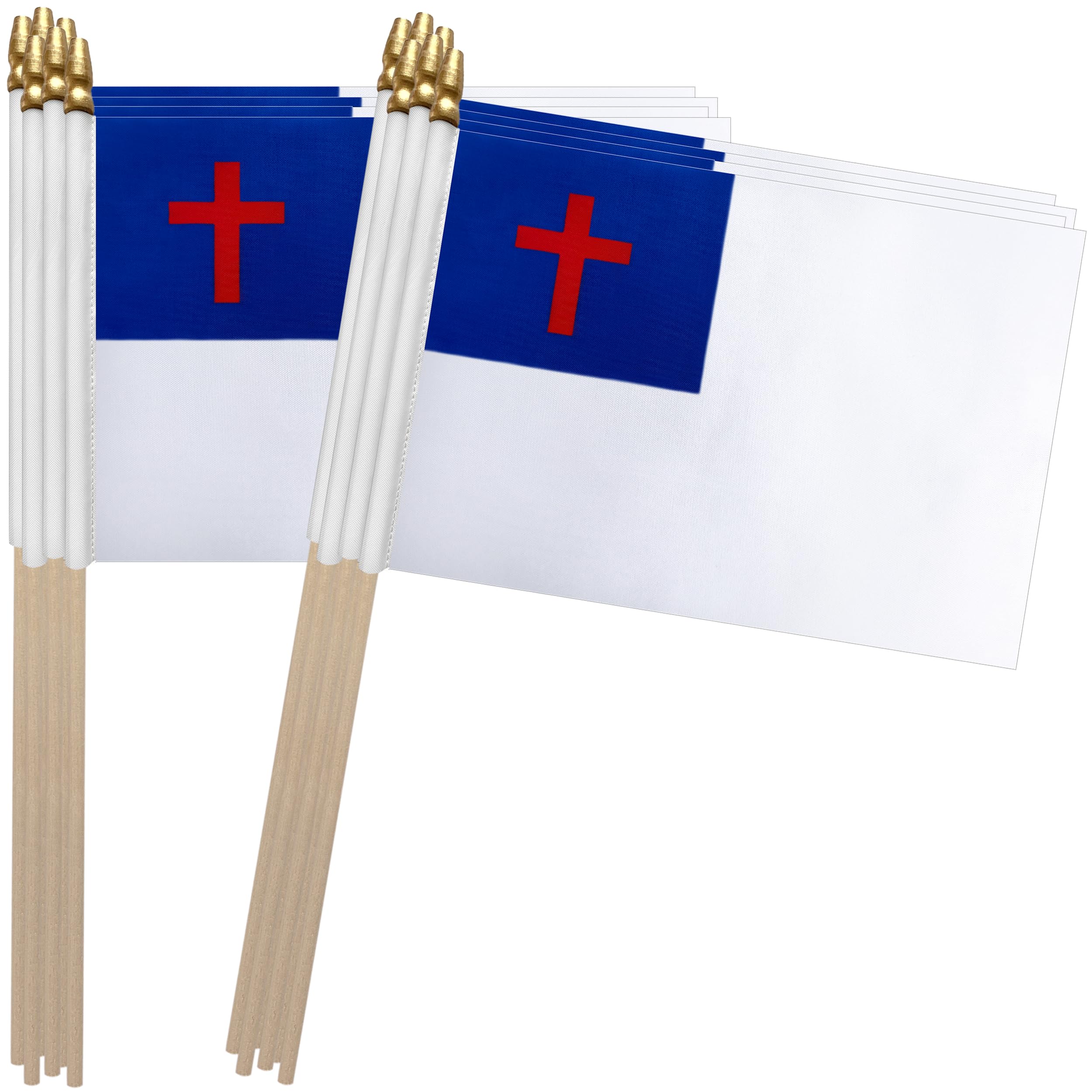 Amazon.com : TSMD Christian Jesus Cross Stick Flag Religious Small Mini ...