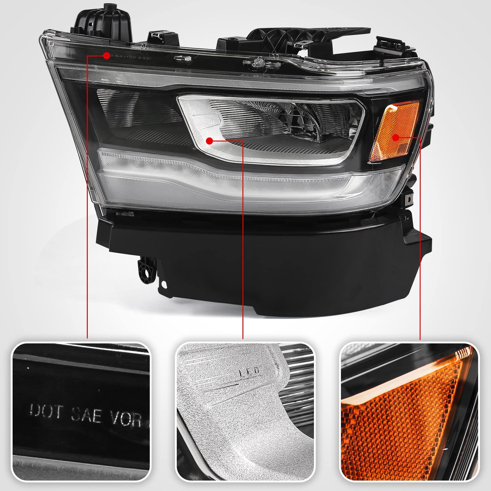 Snapklik.com : FIONE LED Headlight Assembly Compatible