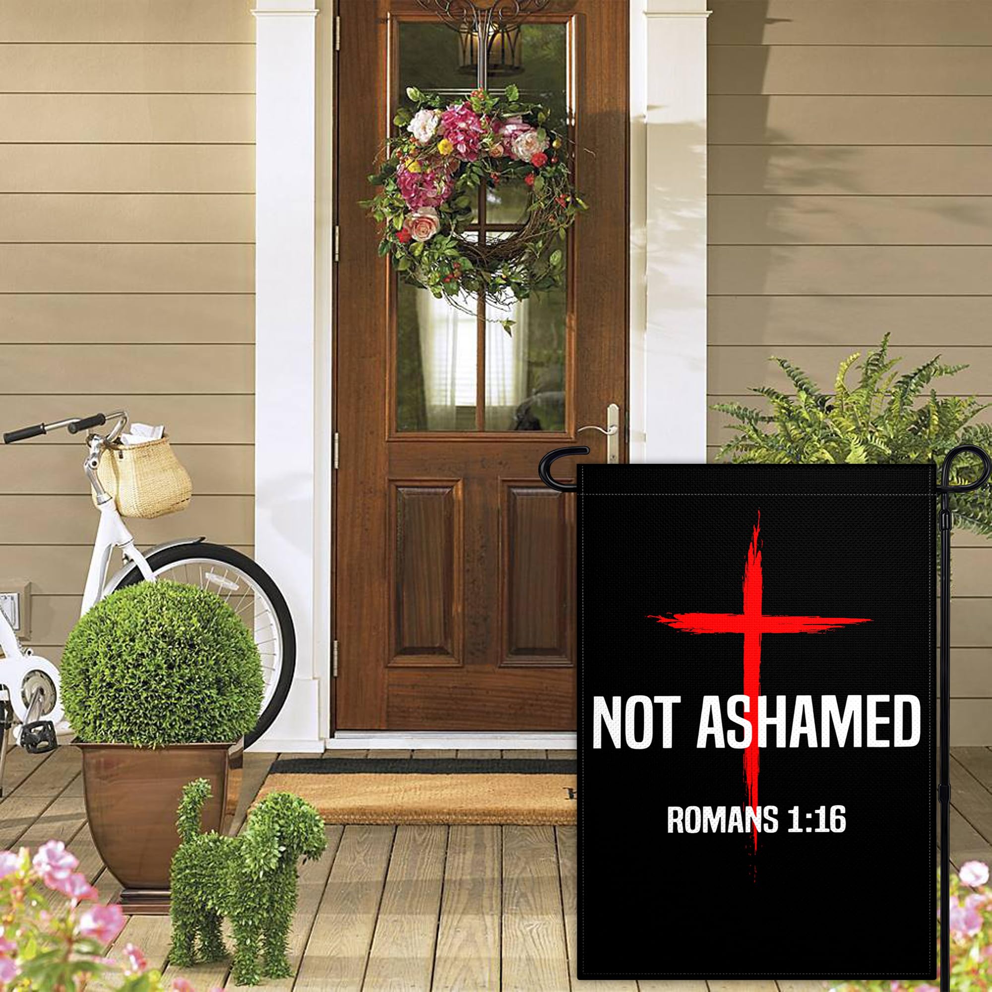 Snapklik.com : Not Ashamed Flags Jesus Garden Flags 12x18 Inch Double ...