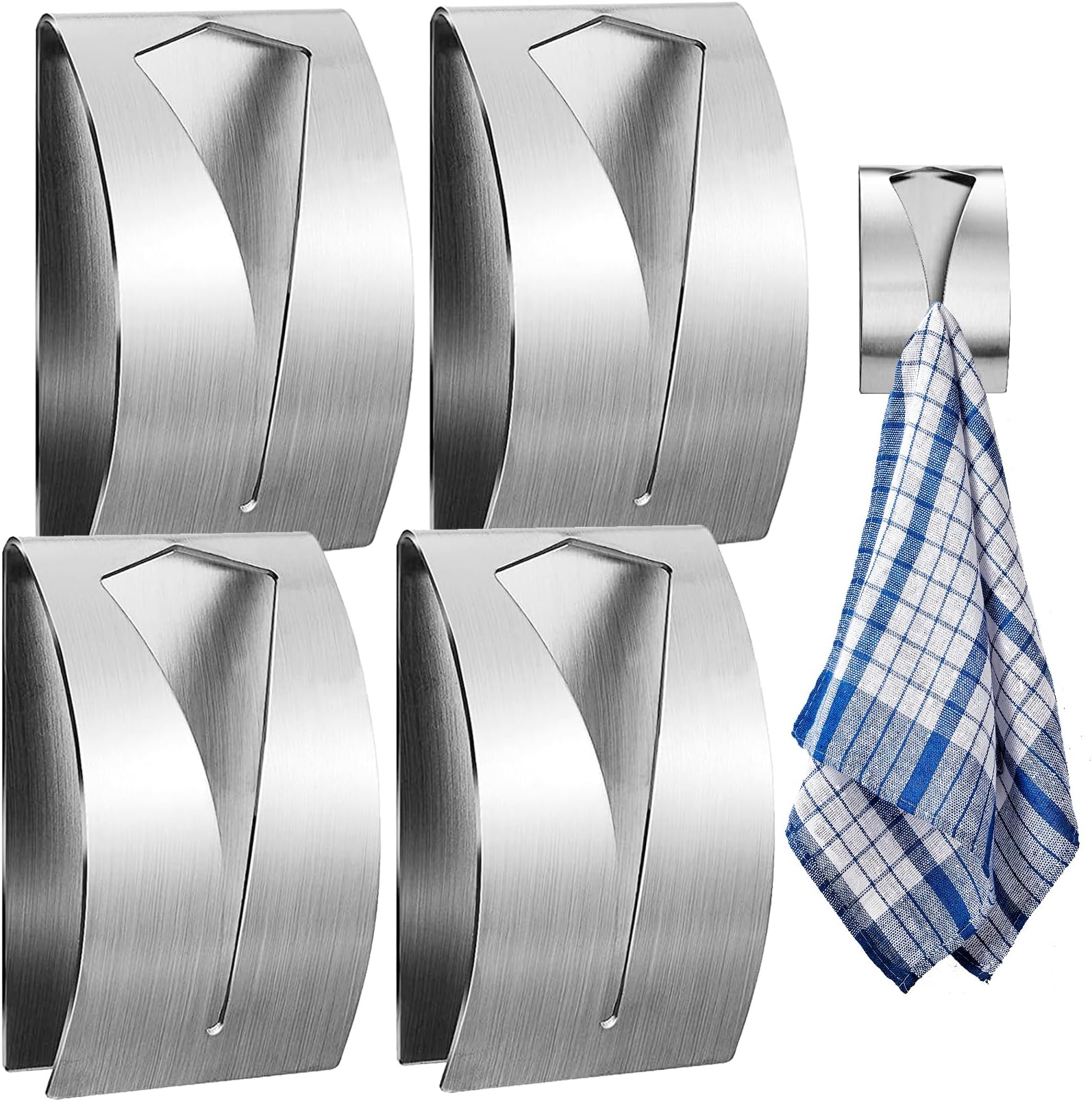 Amazon.com: 6Packs Kitchen Towel Hooks, Round Self Adhesive Wall Mount ...