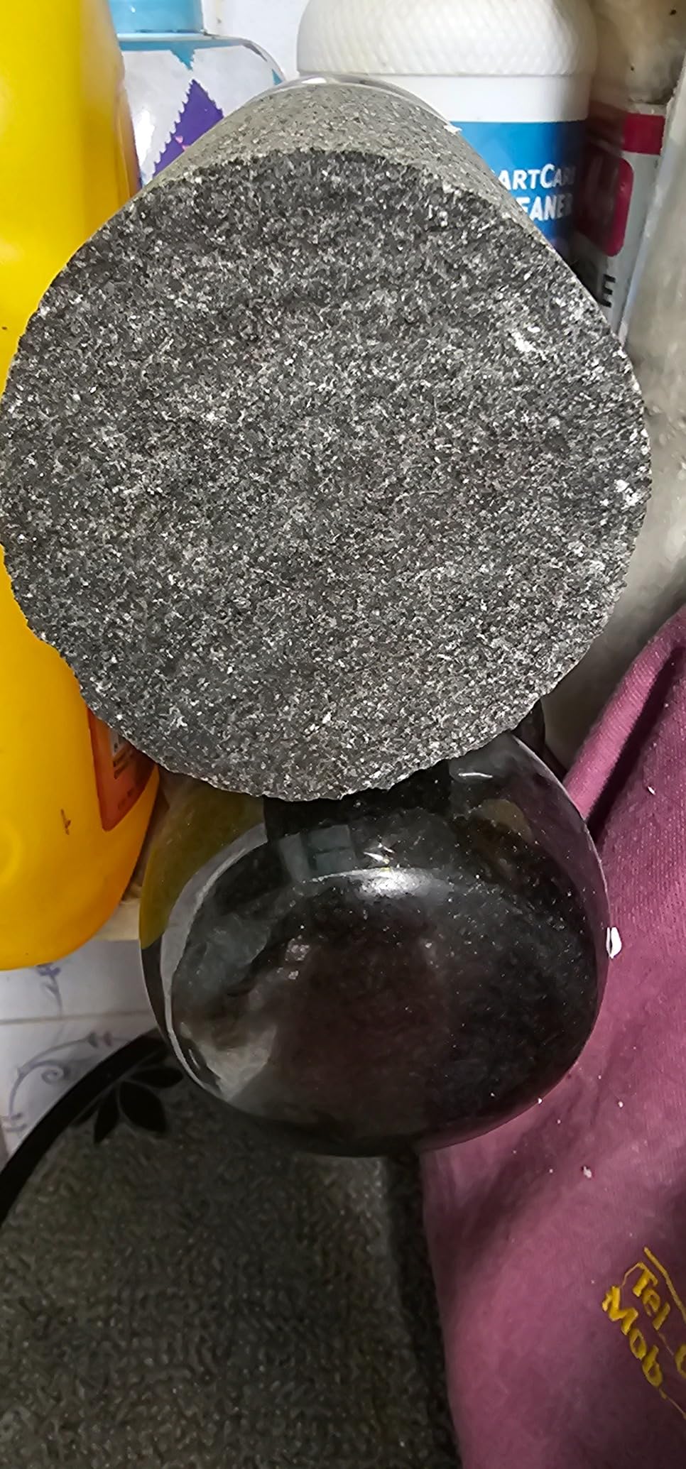 MYNAKSHA Pure Granite Stone Mortar and Pestle Set, Kalvam,kharad ...