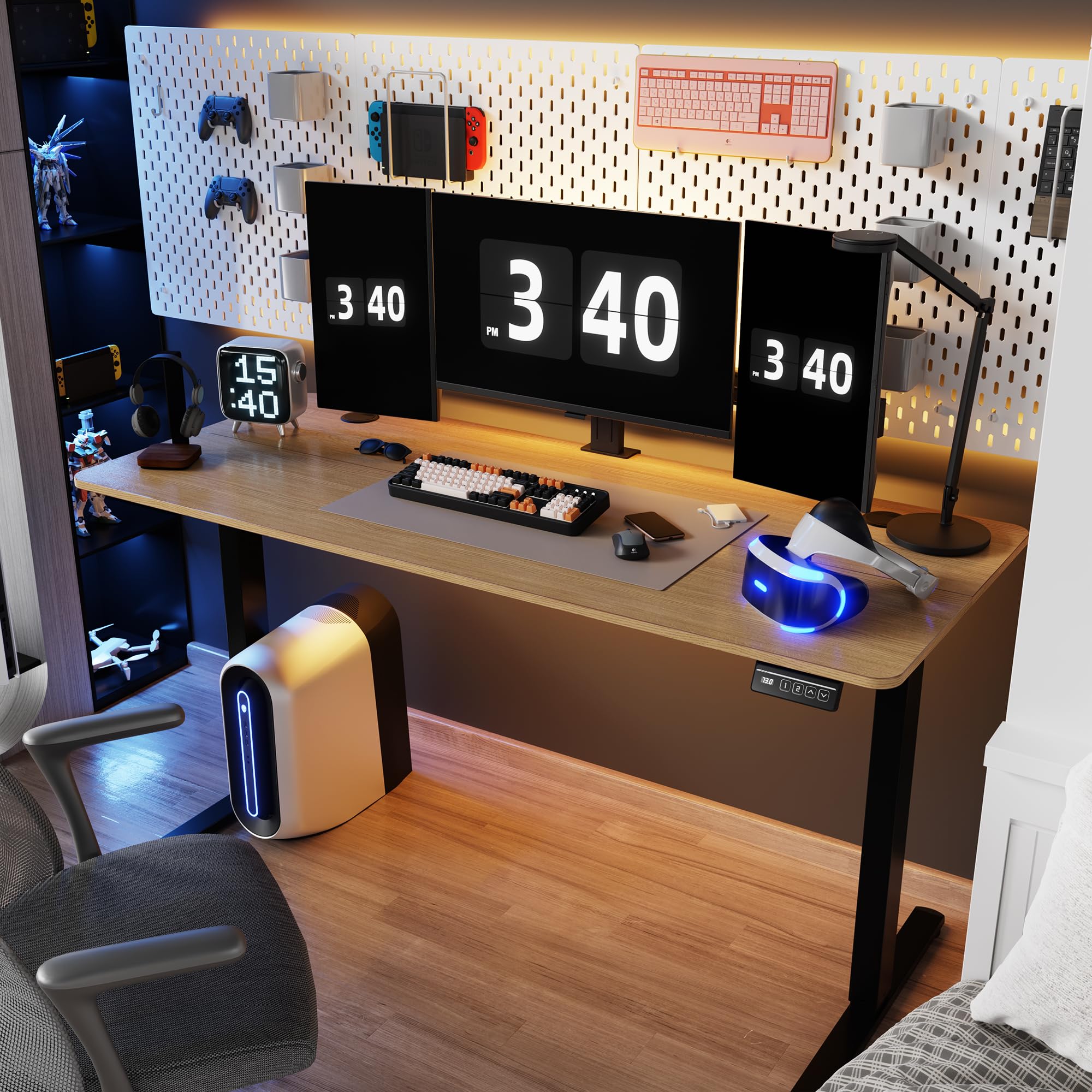 Snapklik.com : Shintenchi Electric Height Adjustable Standing Desk, 55 ...