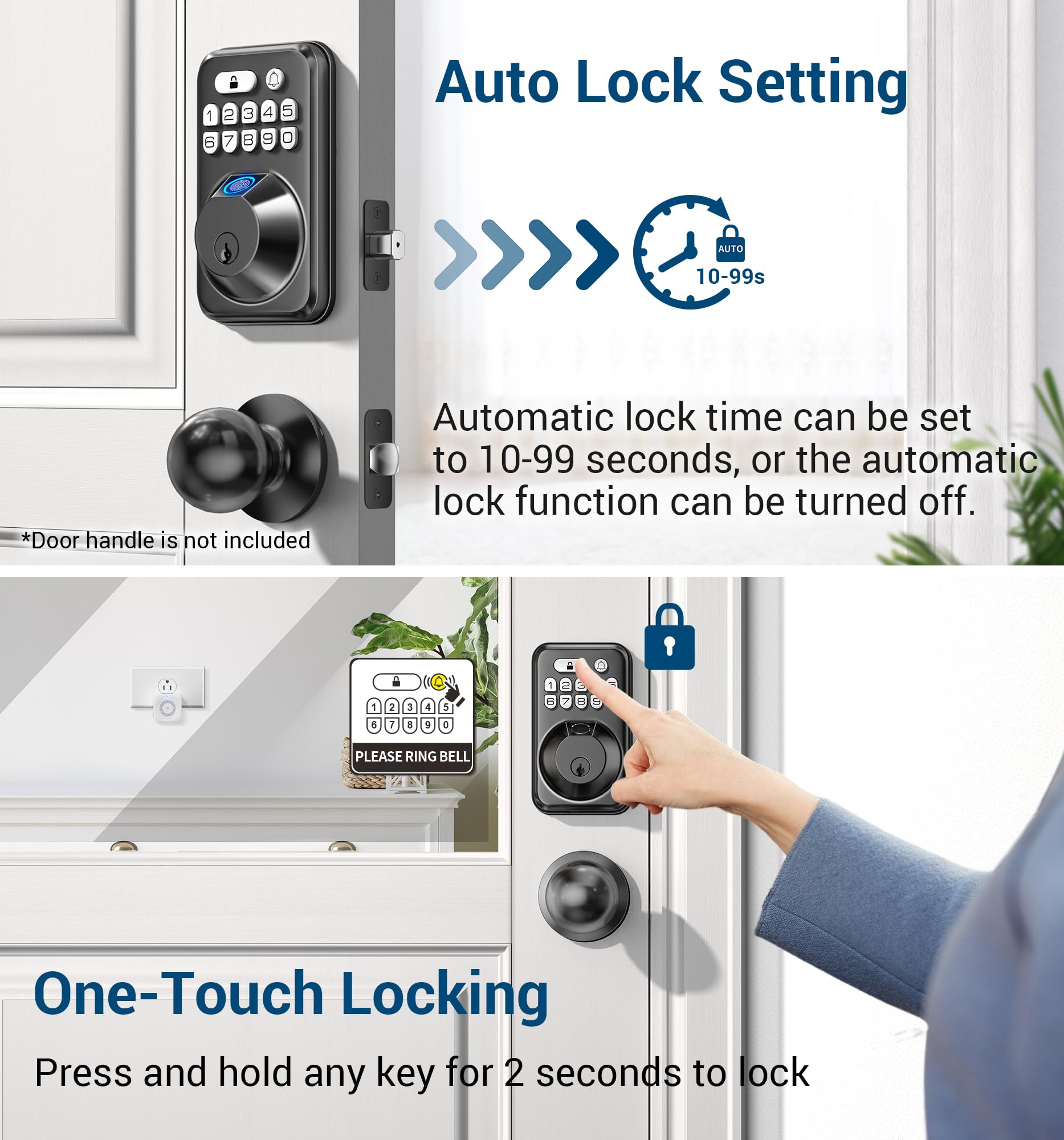 Snapklik.com : TEEHO Fingerprint Keyless Entry Door Lock