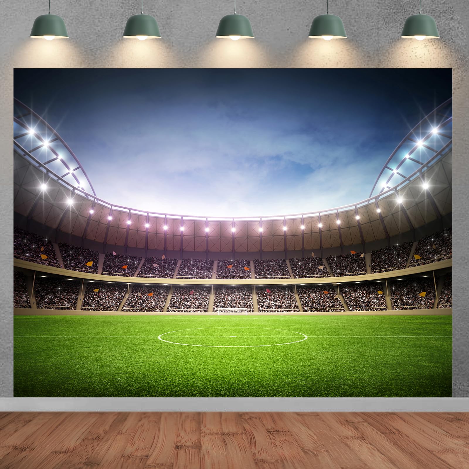 Amazon.com : Soccer Field Backdrop, Football Pitch Stadium Theme ...