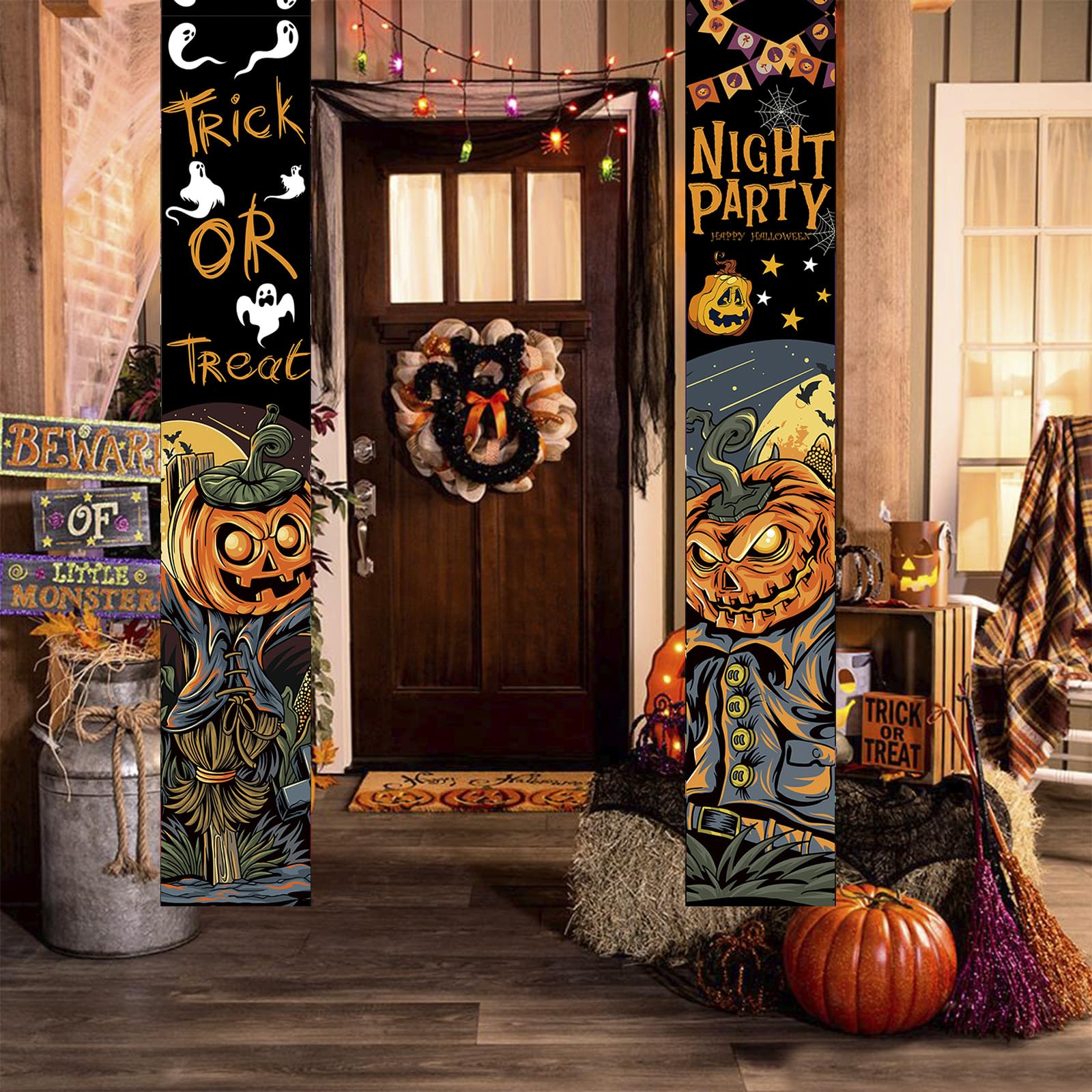 Snapklik.com : Halloween Door Banner, Trick Or Treat Porch Sign Banners ...
