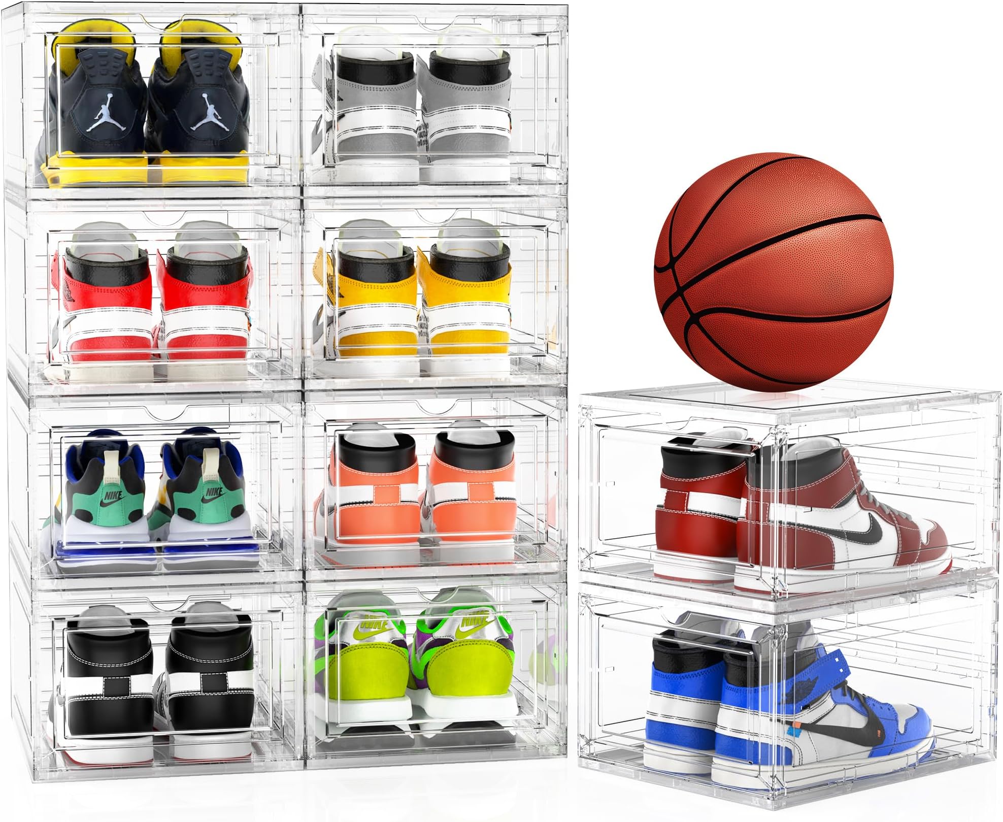 Amazon.com: Ohuhu Shoe Boxes Storage Clear Stackable, XL Large Sneaker ...