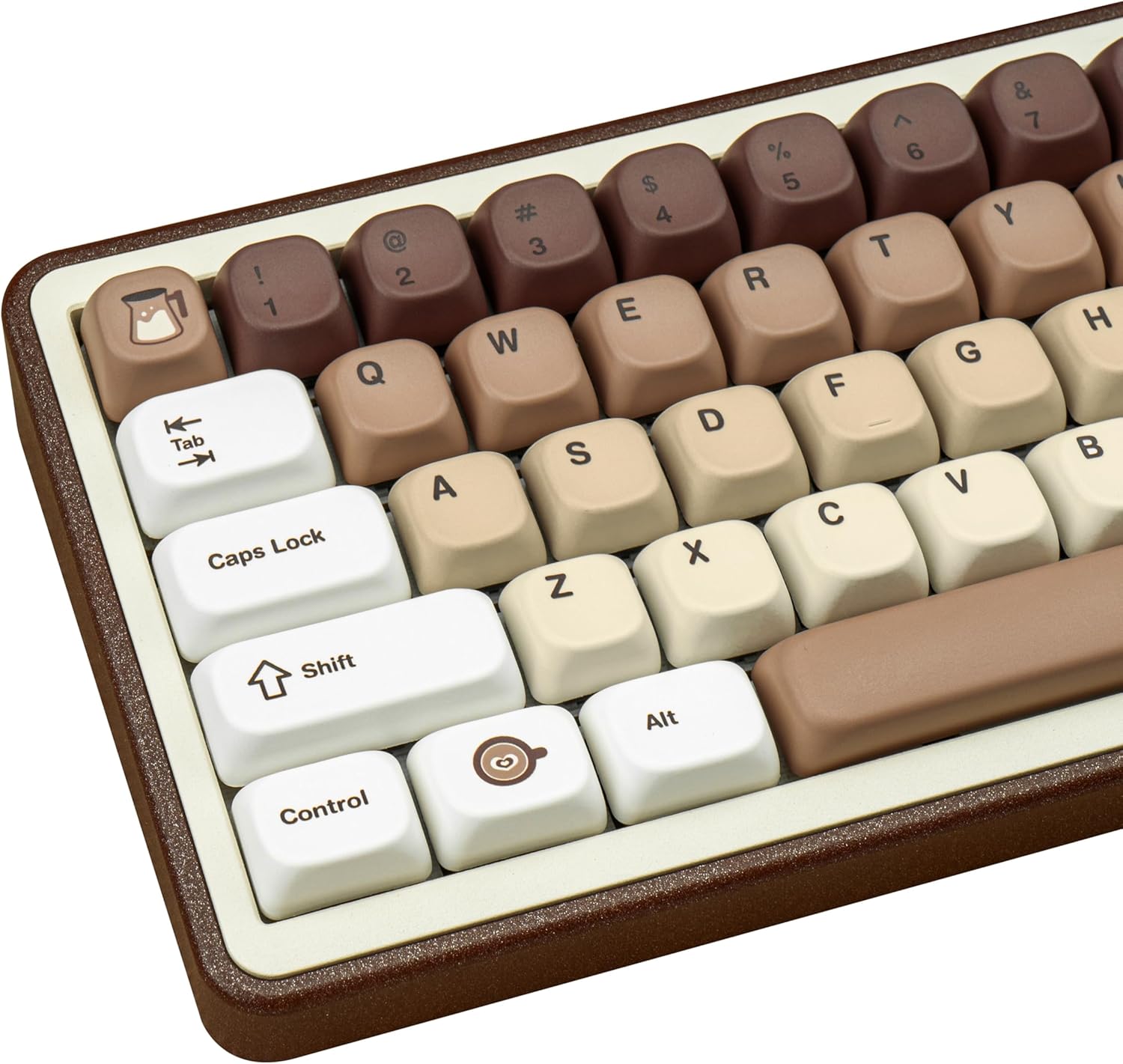 COOMICKEY Coffee Keycaps, Dye Sublimation PBT Keycap Set Minimalist ...