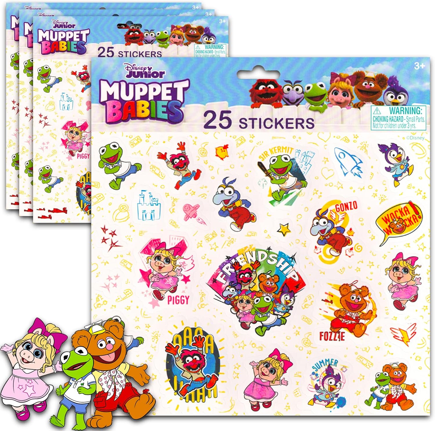 Amazon.com: Muppet Babies Stickers 4 Pack - 100 Disney Muppet Babies ...