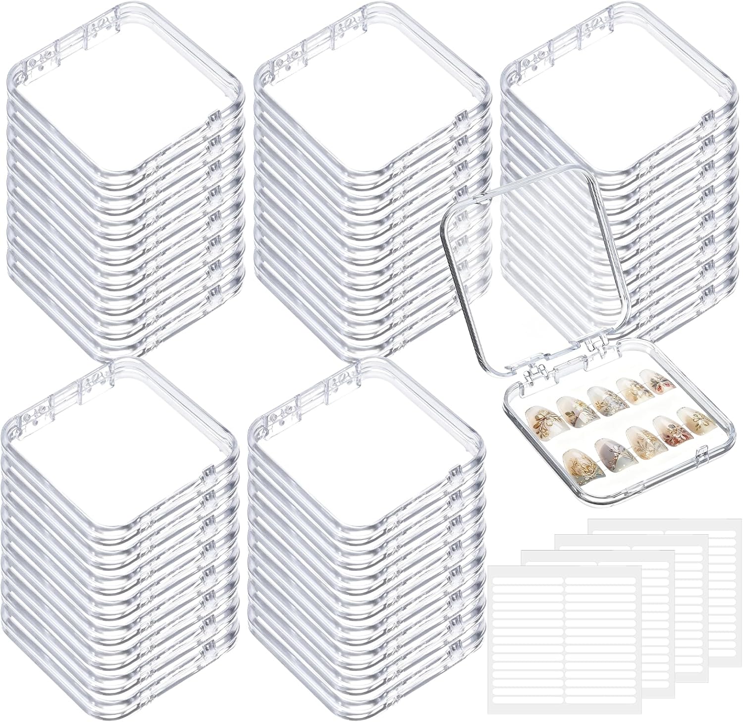Amazon.com: Kifmurase 40Pcs Press on Nail Storage Box with 30Pcs ...