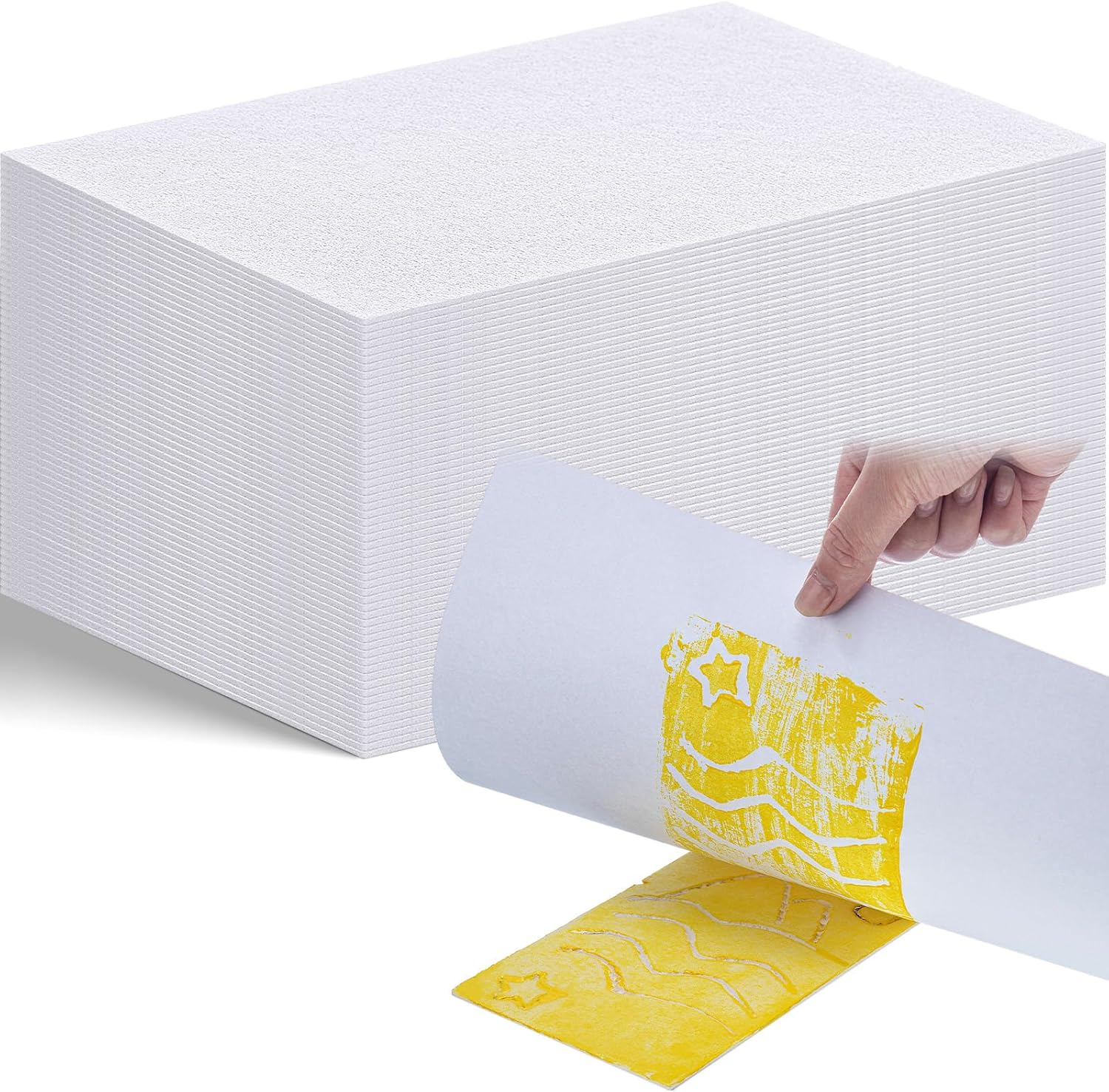 Amazon.com: Pushglossy 60 Pcs Foam Printing Plates White Foam Sheets ...