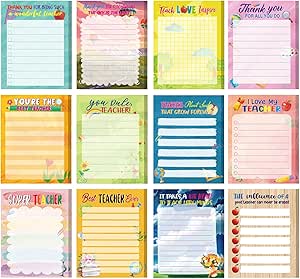 Amazon.com : 12 Pcs Teacher Appreciation Notepad Gift Sets Lined ...