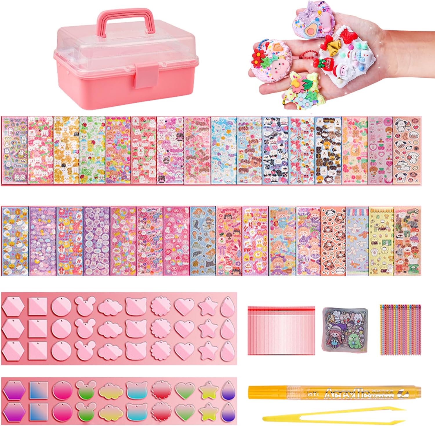 Goo Card Sticker Set 247 Pcs DIY 3D Painting Stickers Keychain ...