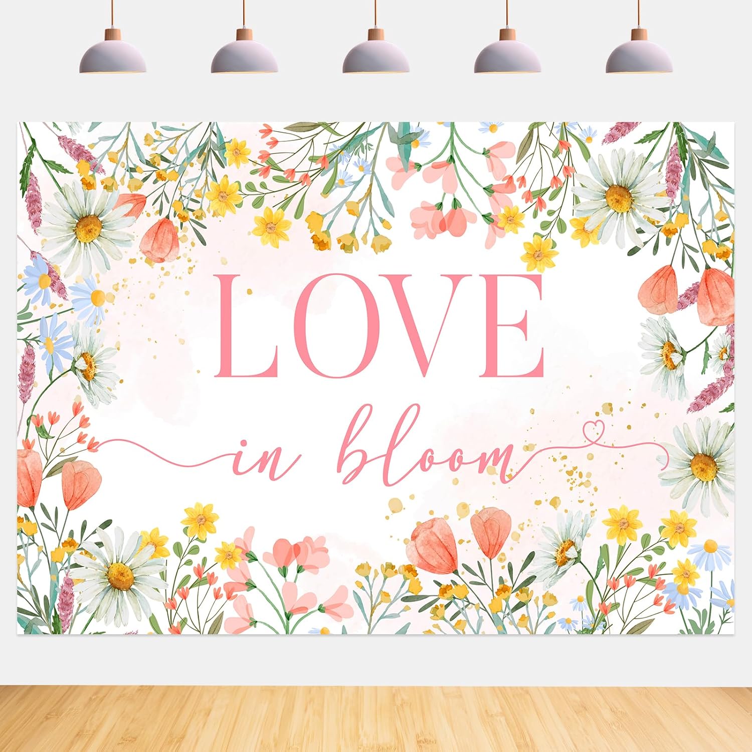 Amazon.com : Love in Bloom Bridal Shower Decorations Backdrop 7x5ft ...