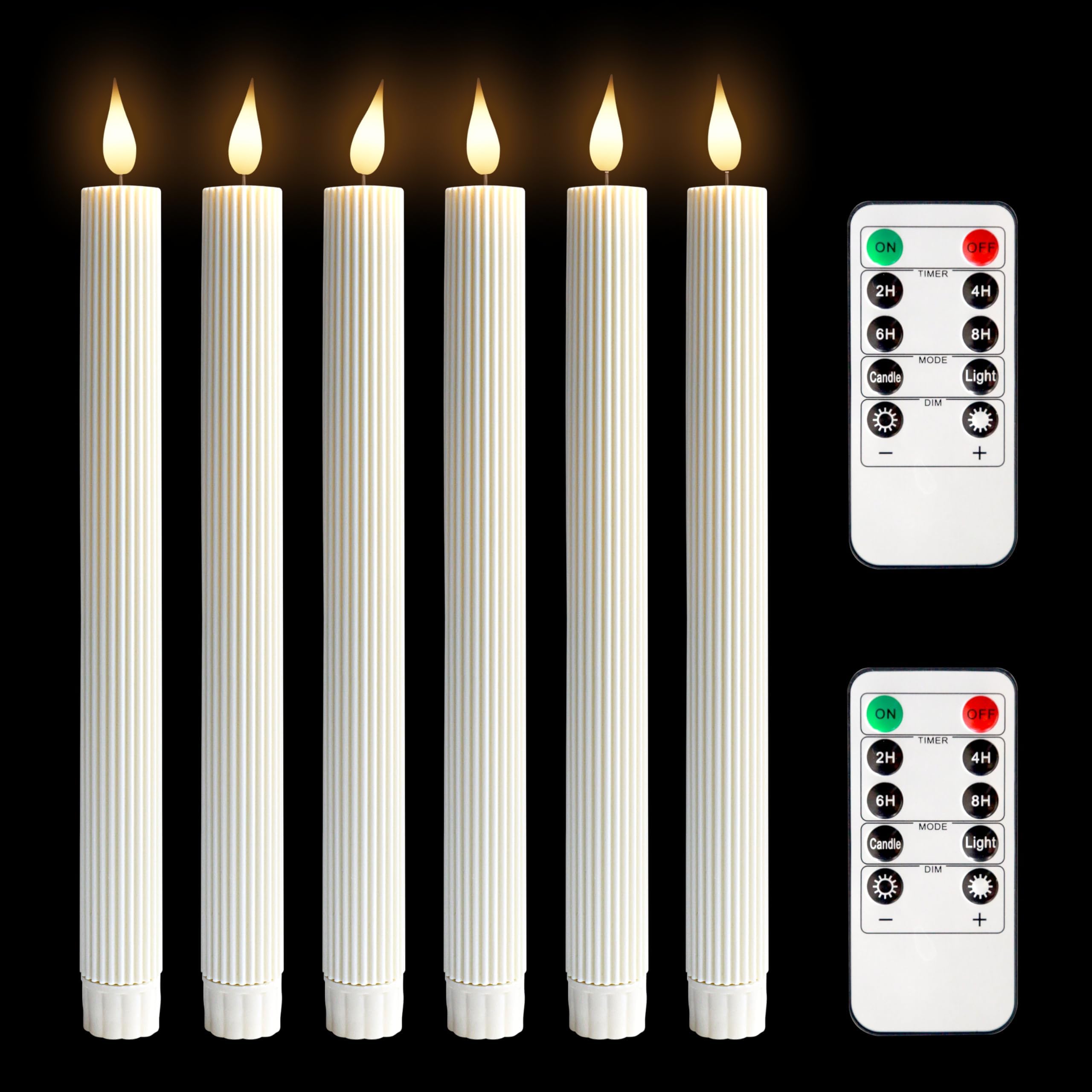 Amazon.com: Flameless Taper Candles Battery Operated Flickering with ...