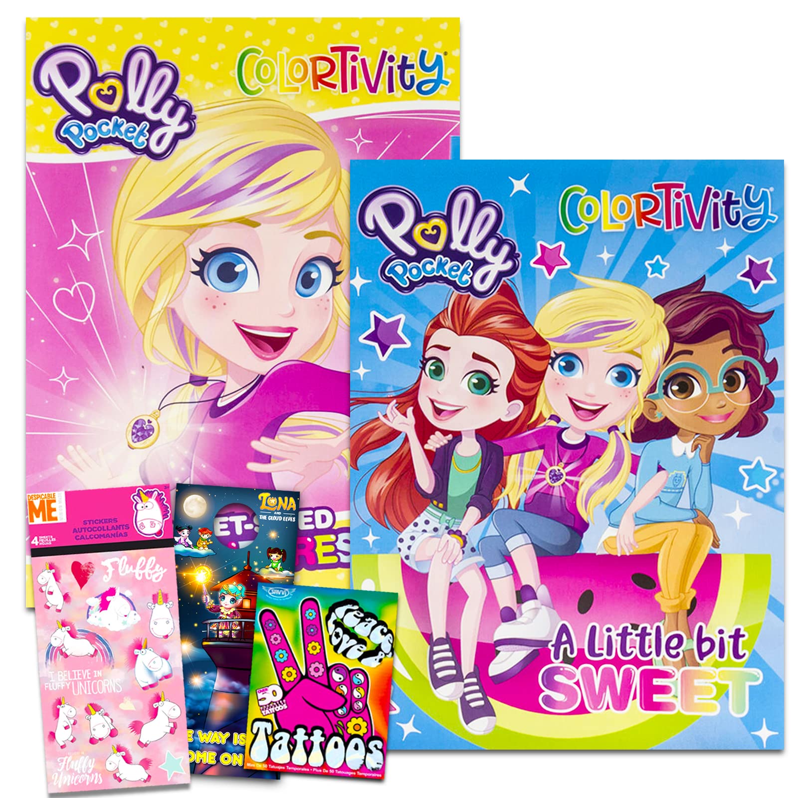 Polly Pocket Coloring Book Set for Kids - 2 Jumbo Polly Pocket Activity ...
