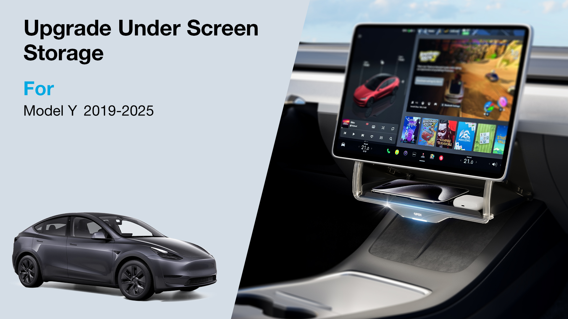 Watch Wigoo Tesla Model Y Under Screen Storage on Amazon Live