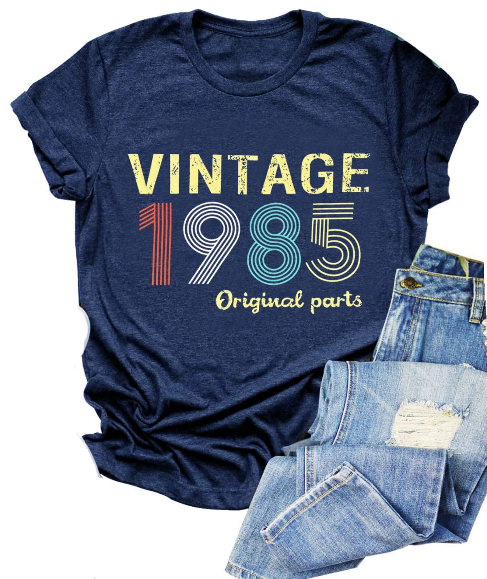 FYAPHION Vintage 1985 T Shirts for Women 40th Birthday Gifts Born in ...
