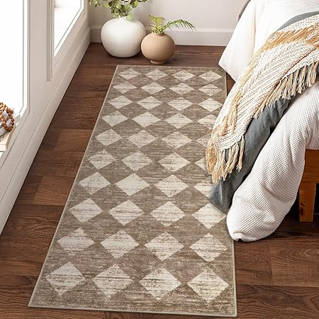 Amazon.com: Lahome Moroccan Treills Runner Rug - 2x6 Beige Washable Rug ...