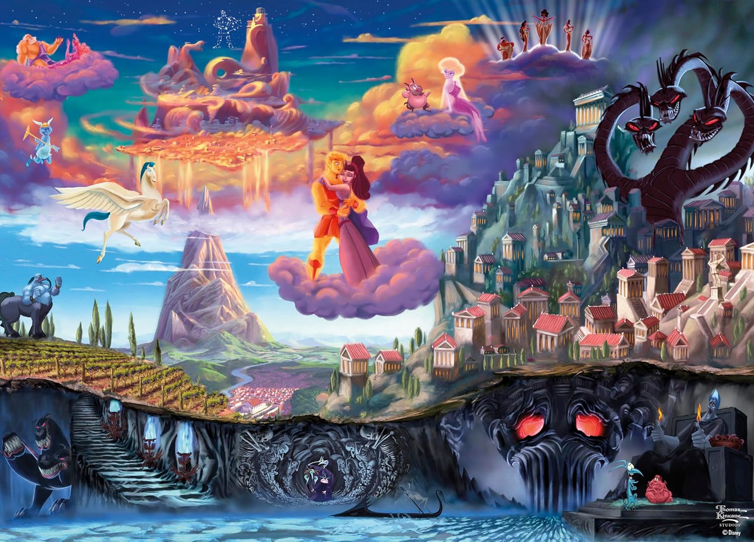Amazon.com: Ceaco - Thomas Kinkade - Disney - Hercules -1000 Piece ...