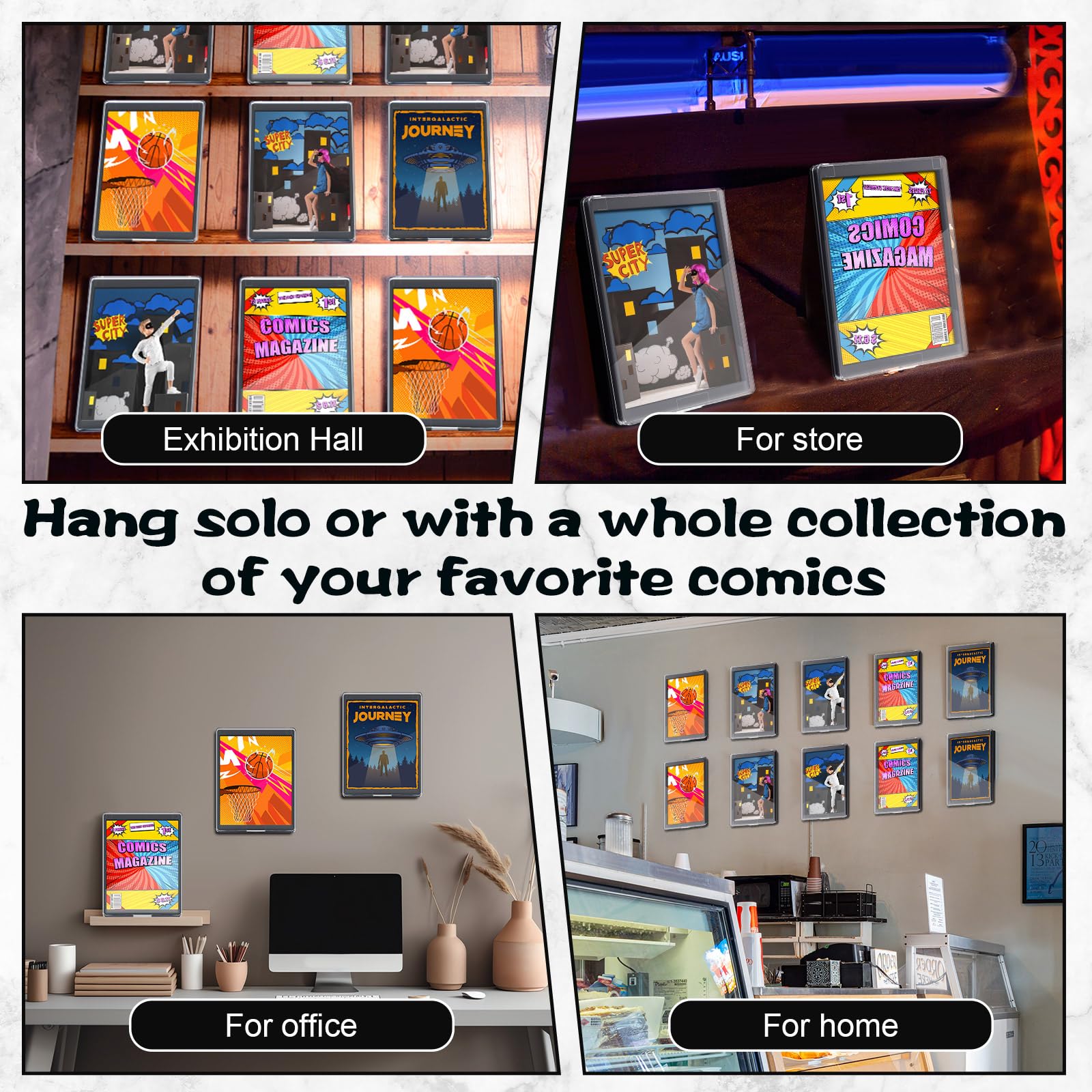 Snapklik.com : 8 Pack Comic Book Frame 8.6 X 11.8, UV Protection Comic Book Storage Display Case ...