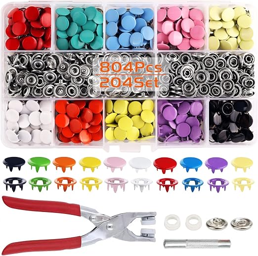 Amazon.com: Snaps Buttons with Fastener Pliers Press Tool Kit, Snaps ...