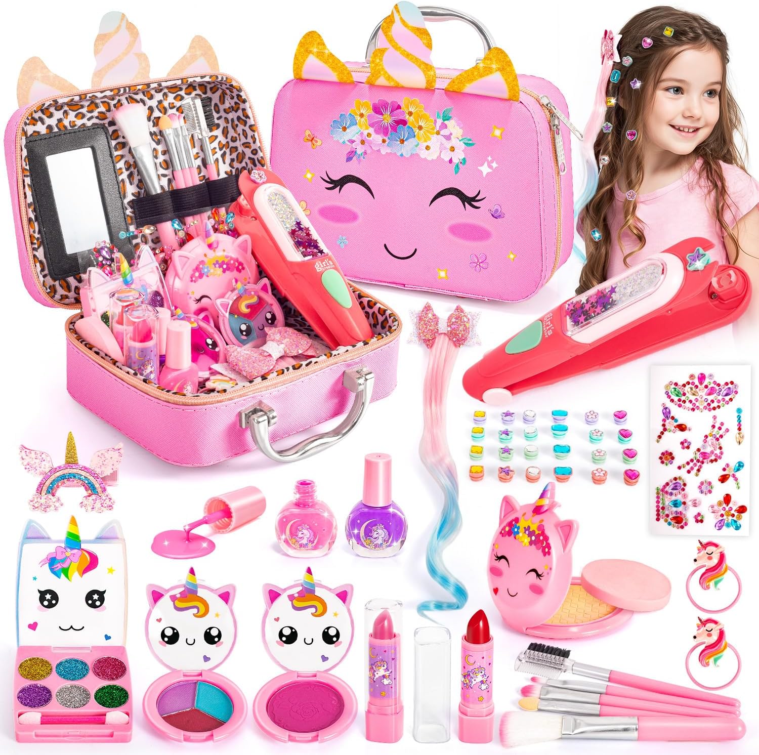 Amazon.com: Kids Makeup Kit for Girls Toy – Washable Play Make Up Set ...