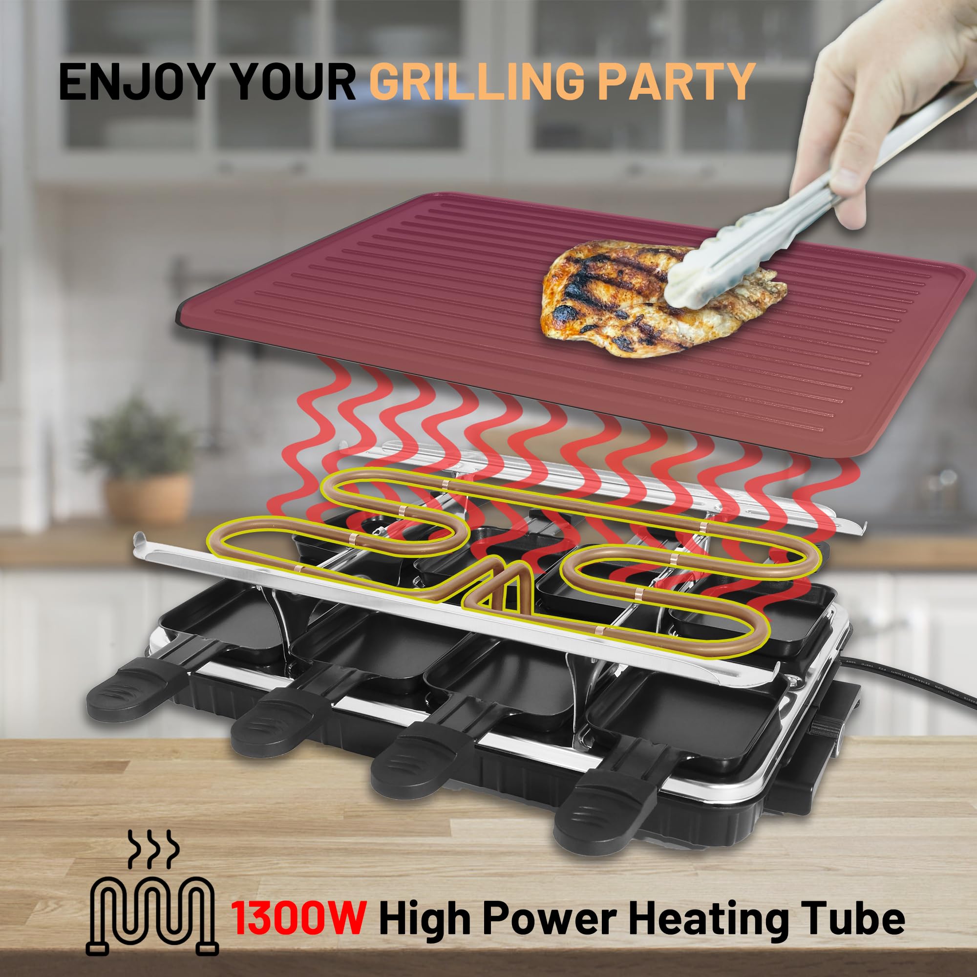 Snapklik.com : VNIMTI Raclette Table Grill, Electric Indoor Korean ...