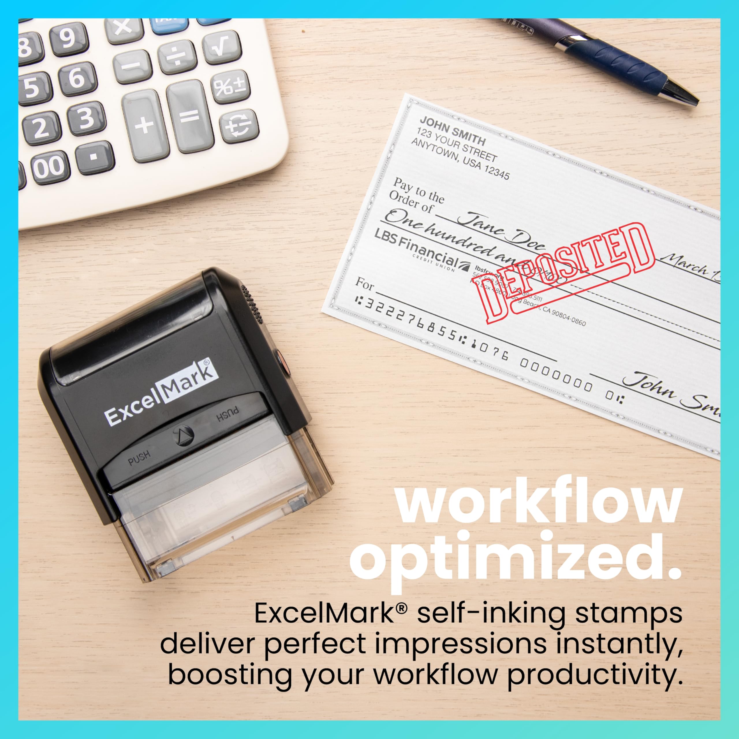 ExcelMark Sello De Goma Autoentintado Para Remitente