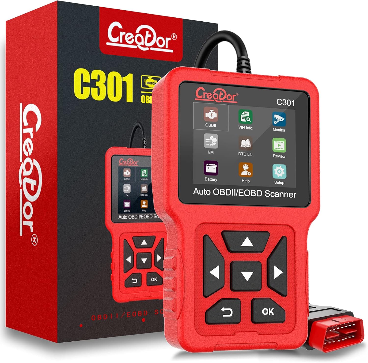 Amazon.com: C301 OBD2 Scanner Automotive EOBD OBDII Code Reader with ...