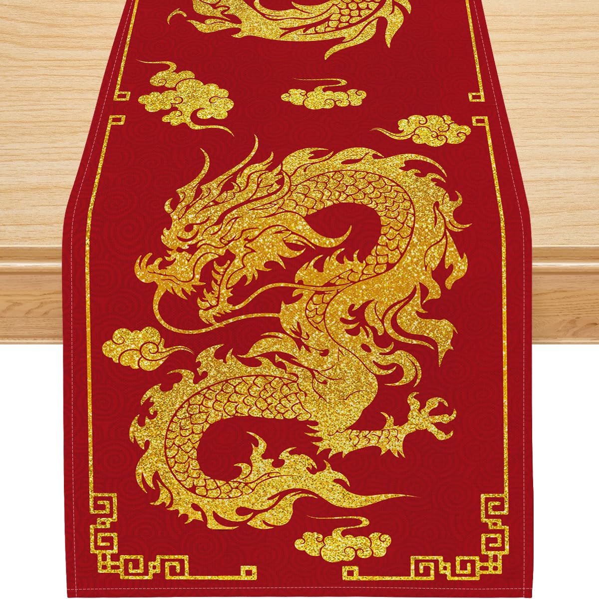 Amazon.com: Siilues Happy Chinese New Year Table Runner, 2024 Loong ...