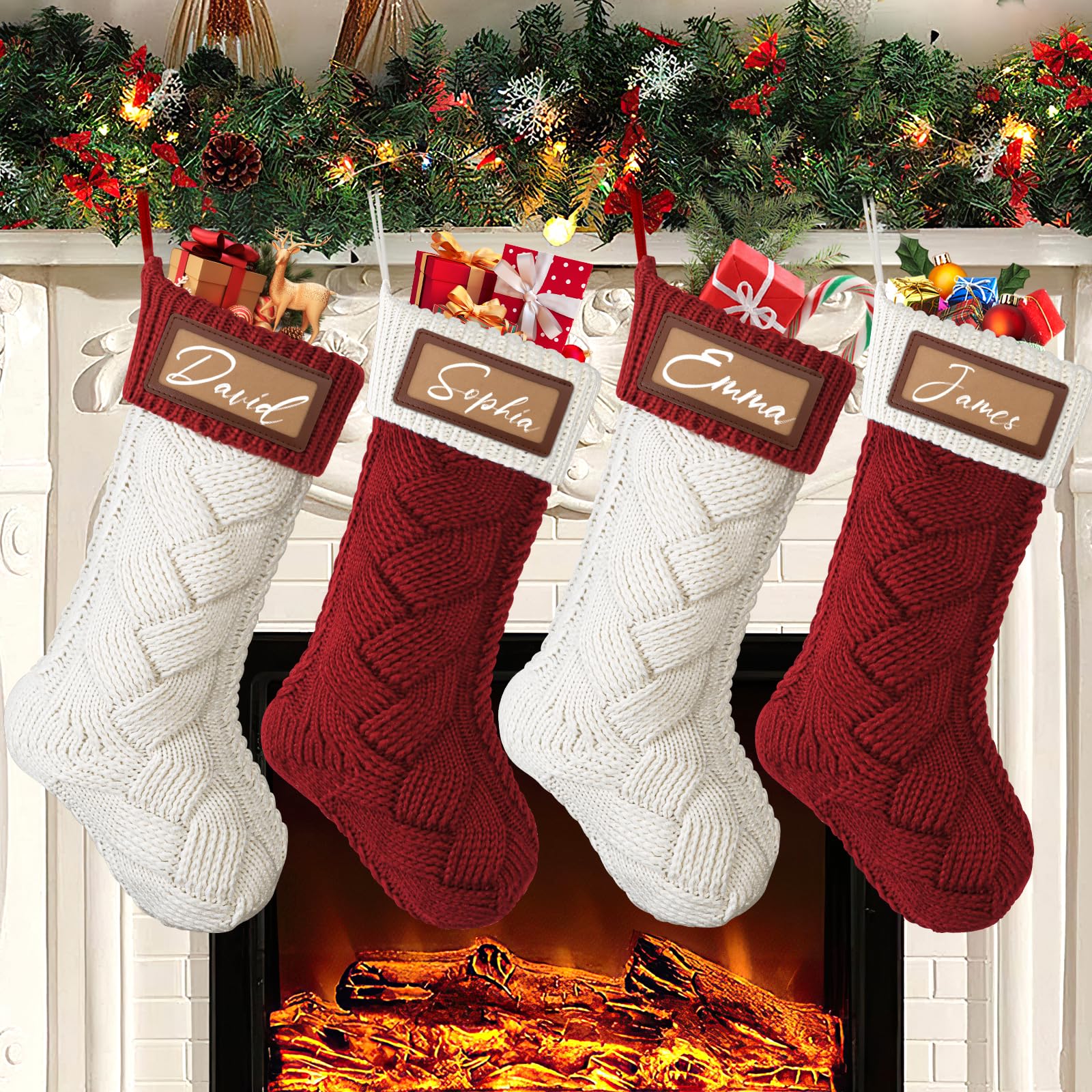 Amazon.com: Dremisland Christmas Stockings Set of 4 Personalized ...