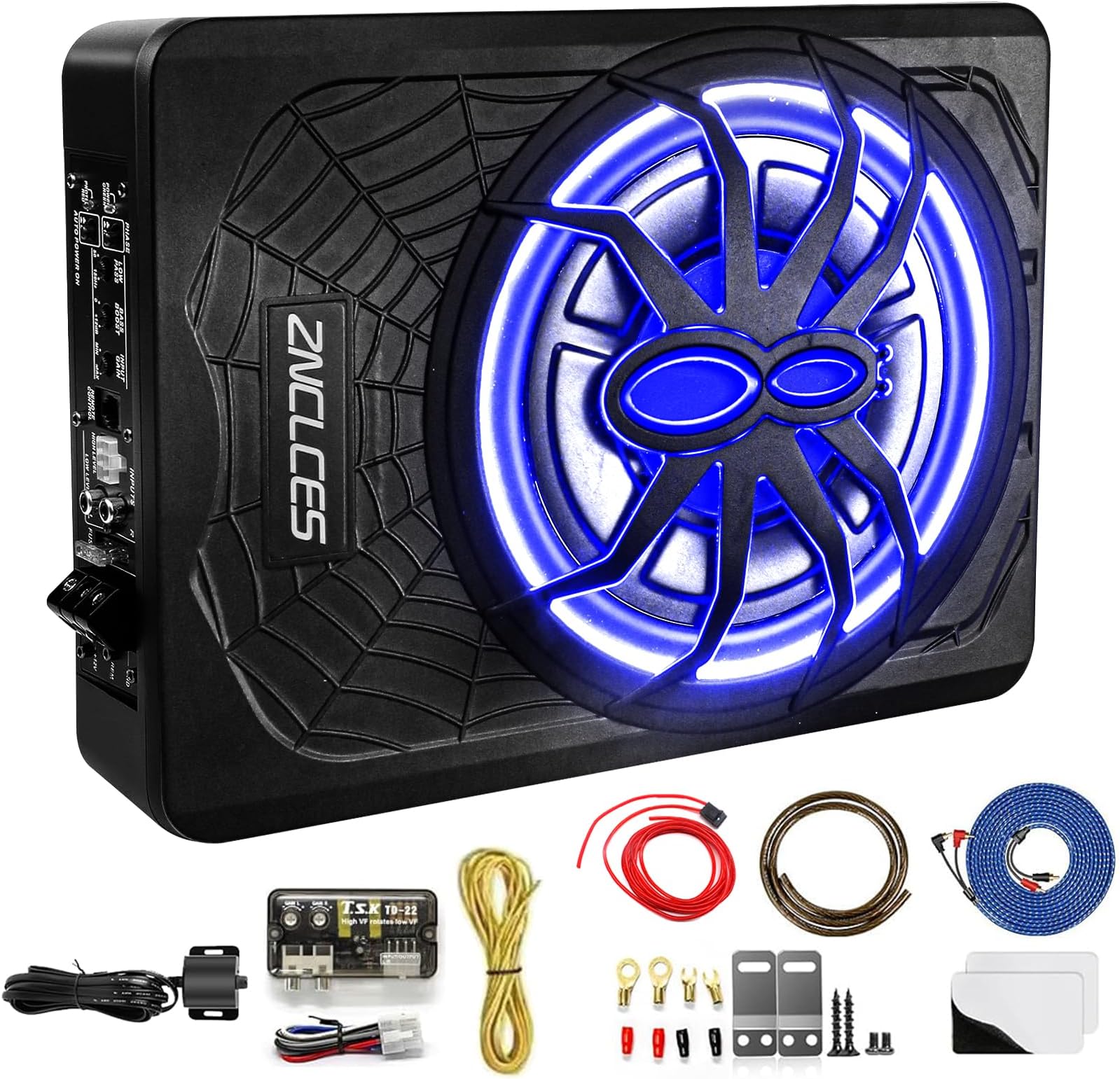 Amazon.com: 800W 10" Slim Under Seat Powered Car Subwoofer, Car/Truck ...