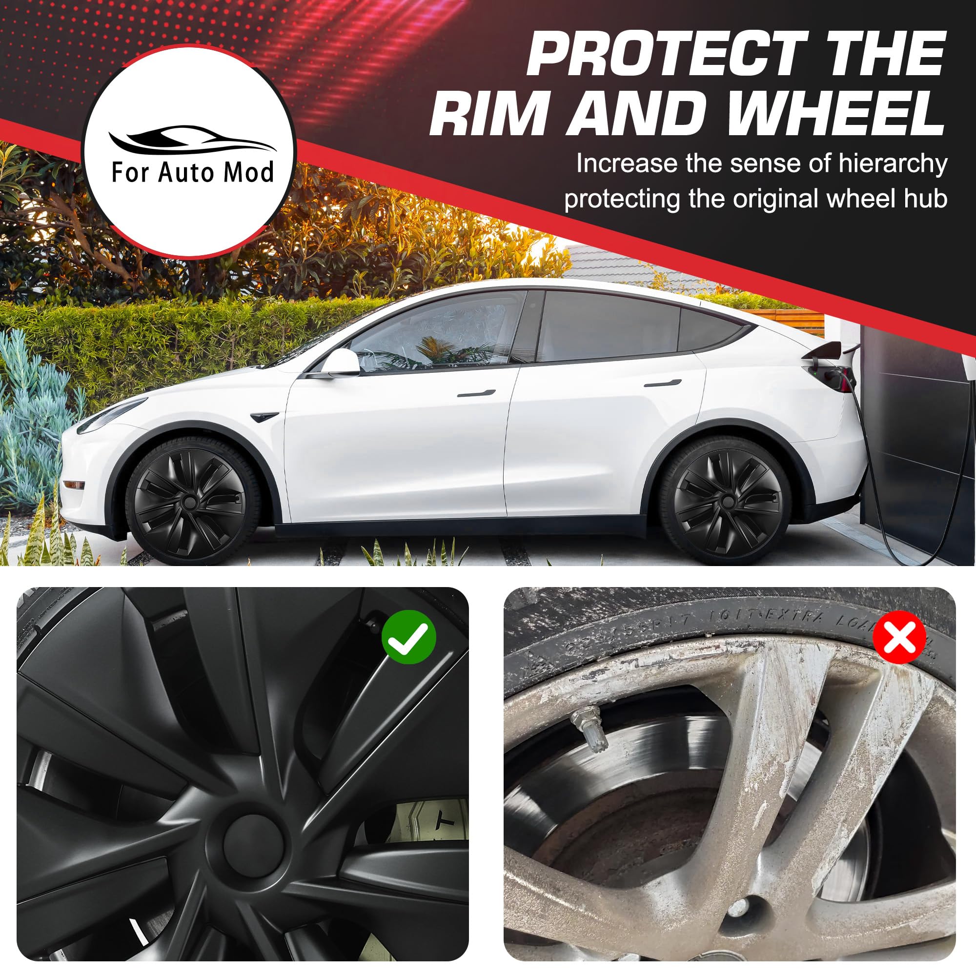 Snapklik.com : FORAUTOMOD Tesla Model Y 2023 Wheel Covers 19 Inch ...