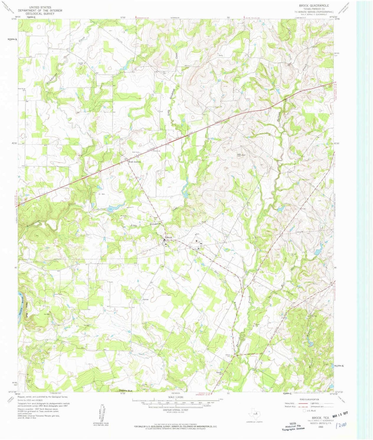 Amazon.com : YellowMaps Brock TX topo map, 1:24000 Scale, 7.5 X 7.5 ...