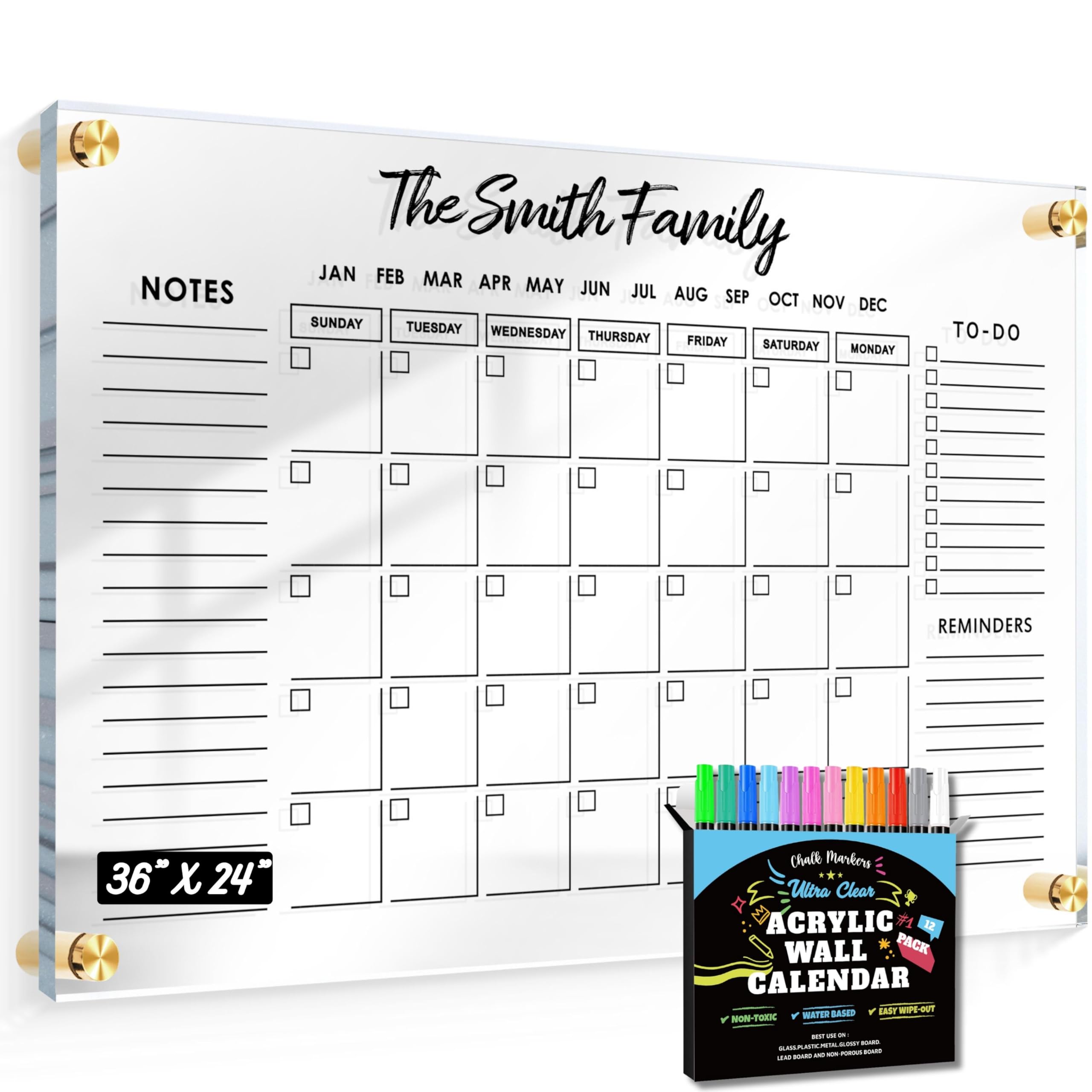 Snapklik.com : Large Oversize Crystal Clear Acrylic Wall Calendar Dry ...