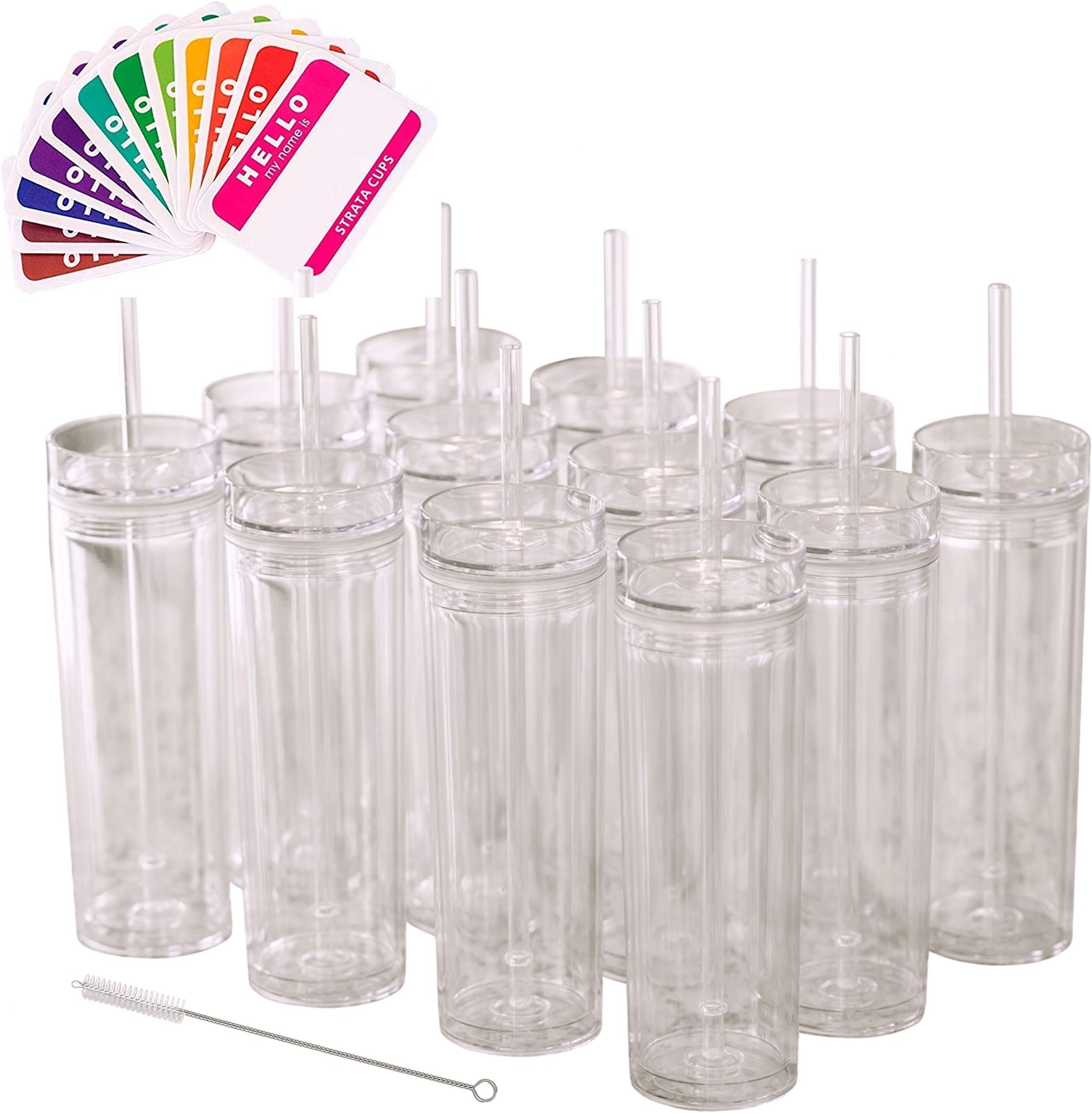 Amazon.com | 30 Pack Skinny Tumbler with Lids and Straws 16 oz Matte ...