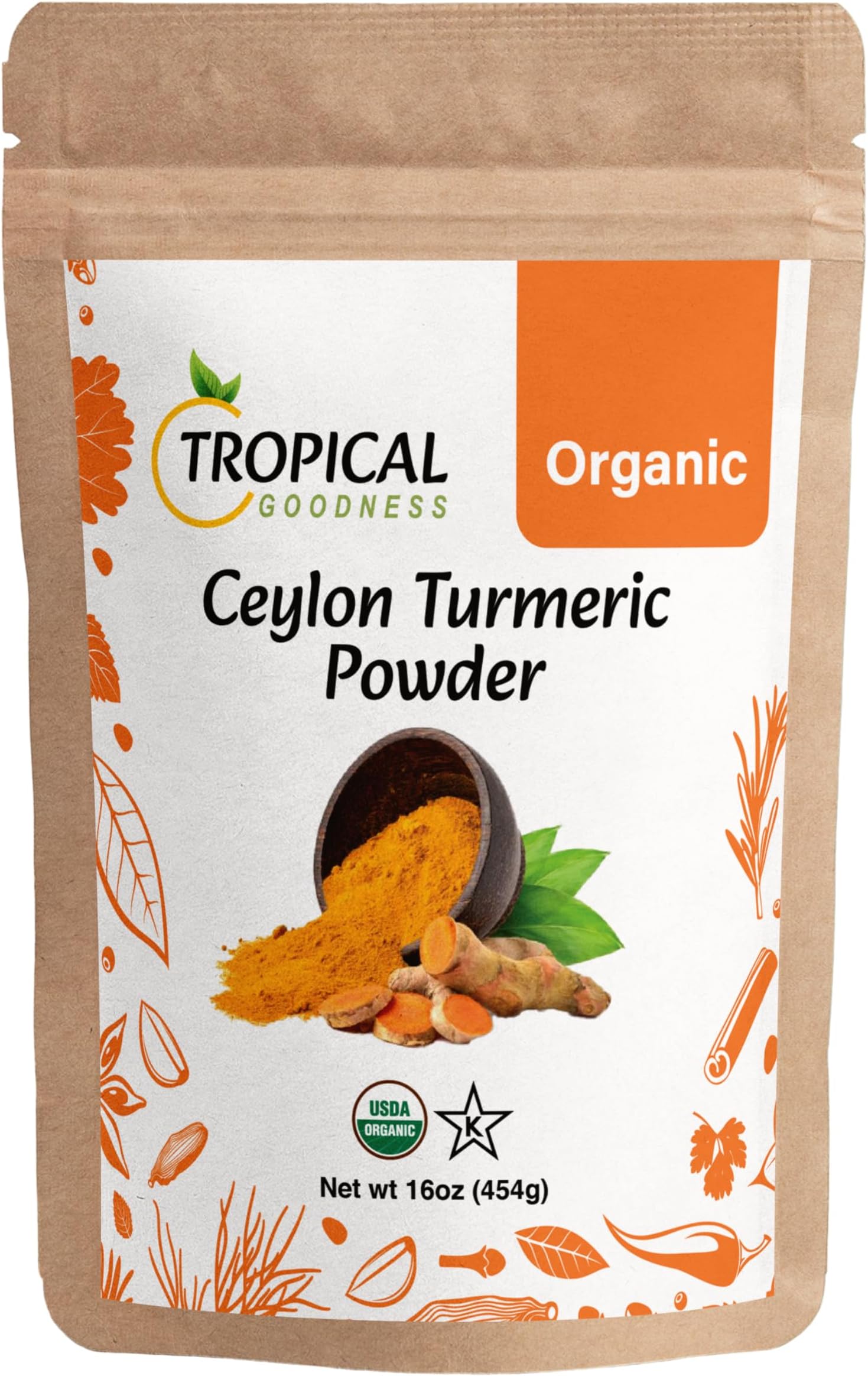 Amazon.com : Tropical Goodness Organic Ground Turmeric 16 oz (1 lb ...