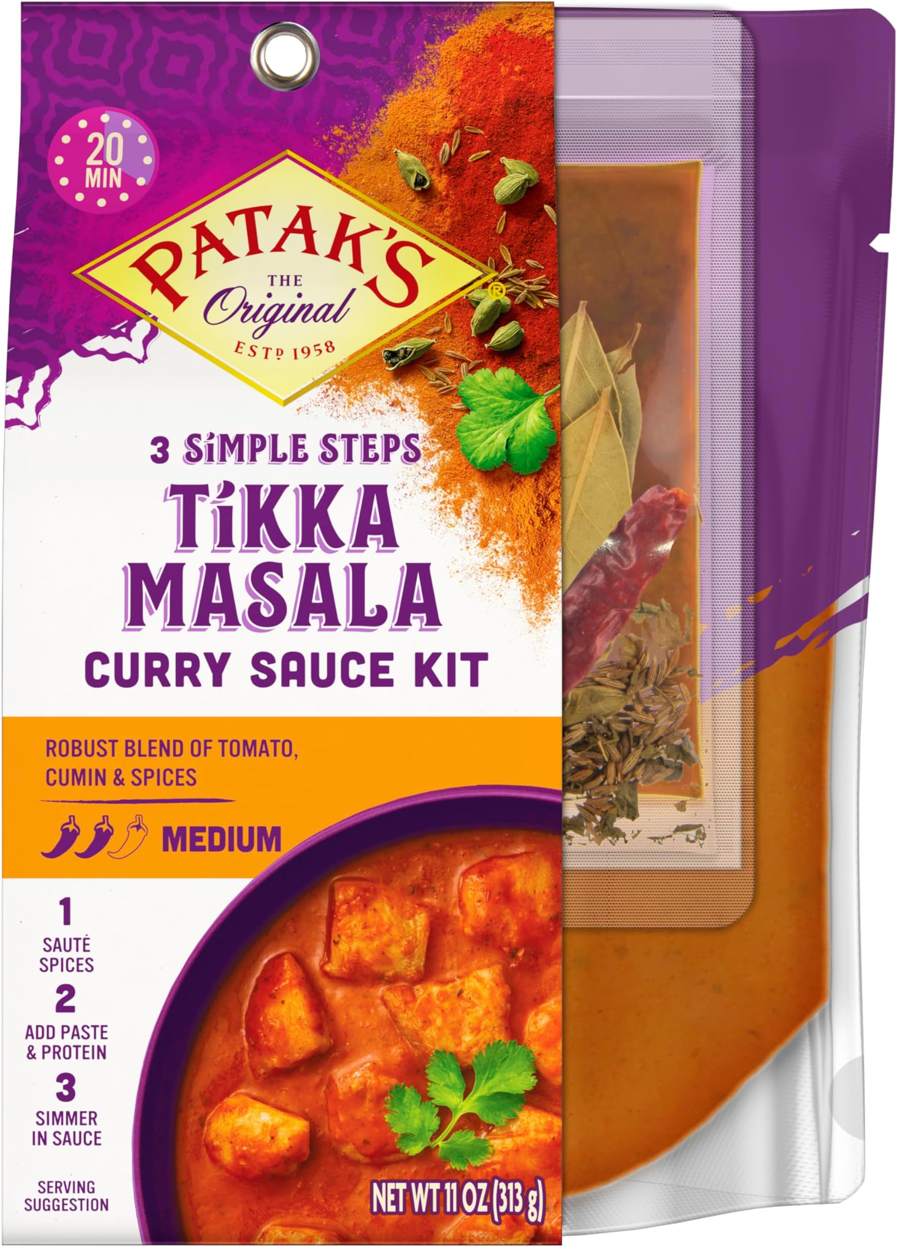 Amazon.com : Blue Dragon 3 Step Penang Curry Kit, Pre-portioned sachets ...