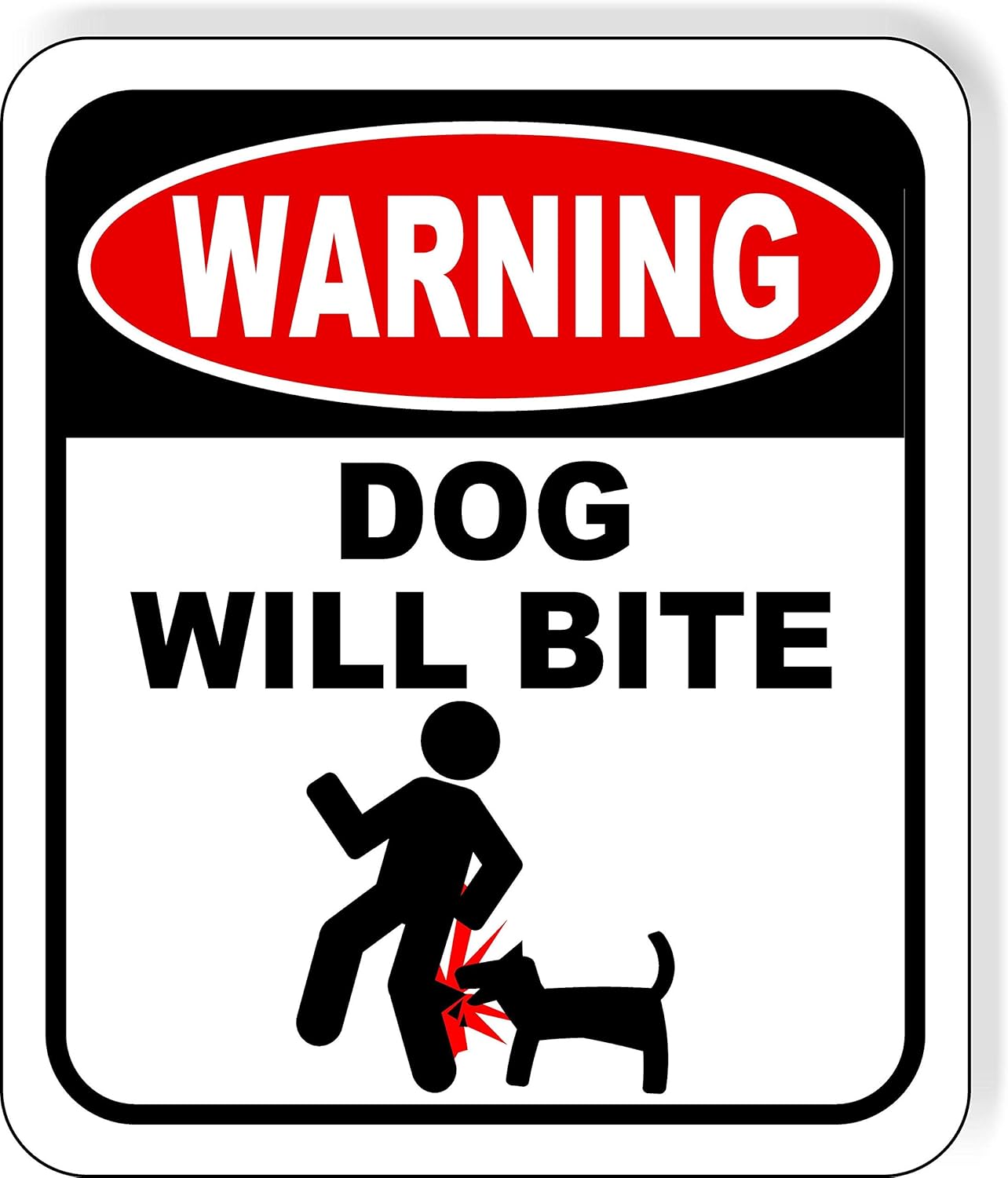 Amazon.com : warning DOG WILL BITE Aluminum Composite Outdoor Sign 8.5 ...