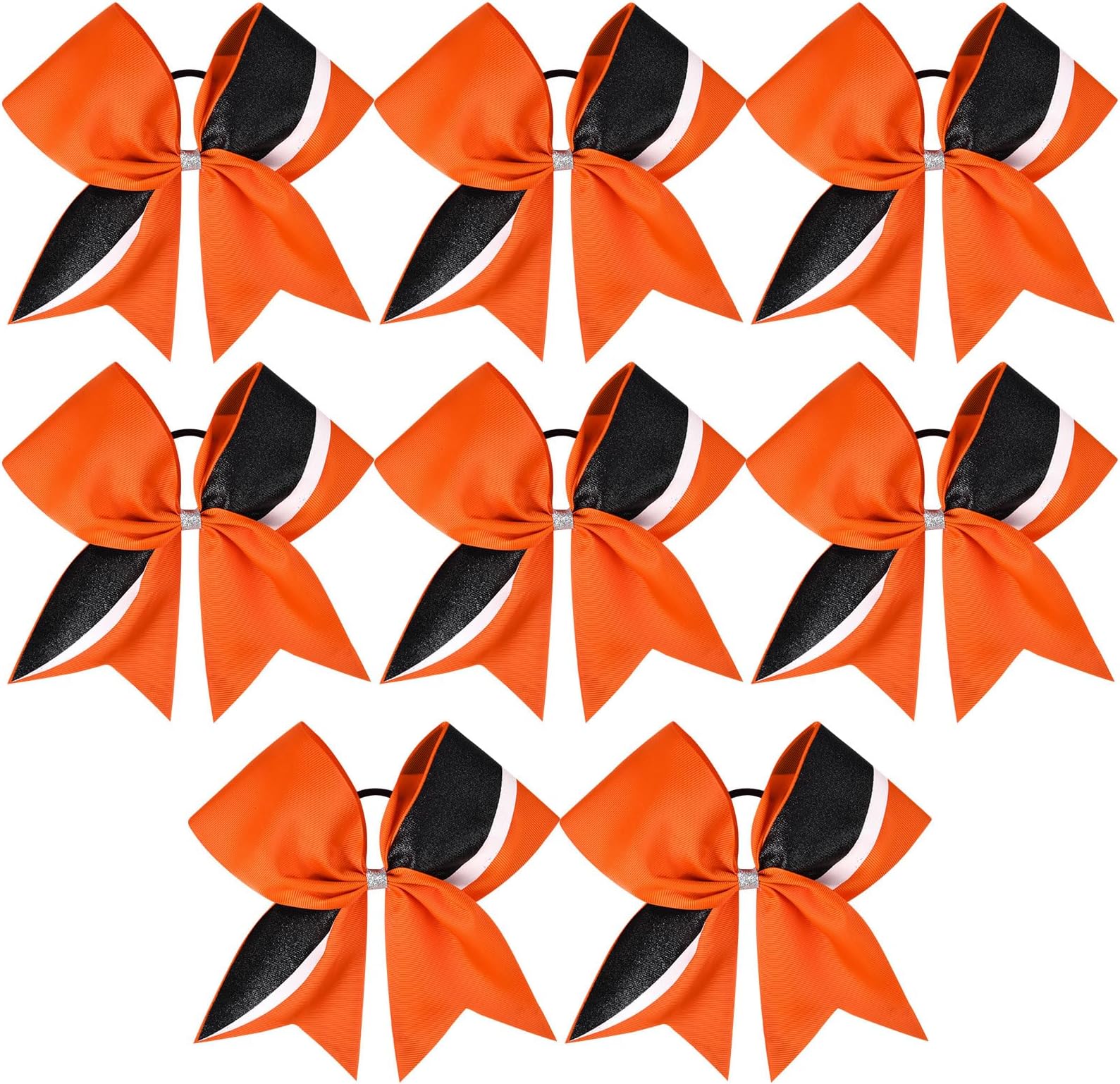 Amazon.com : 8 PCS Large Glitter Cheer Bows 8" Hair Bows Sparkly ...