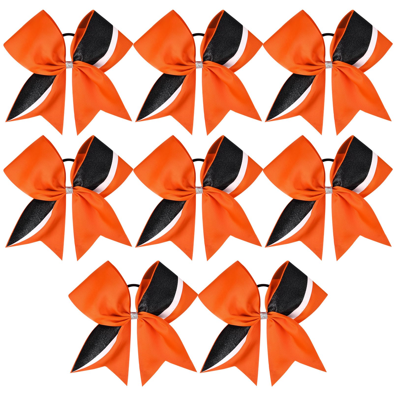 Amazon.com : 8 PCS Large Glitter Cheer Bows 8" Hair Bows Sparkly ...