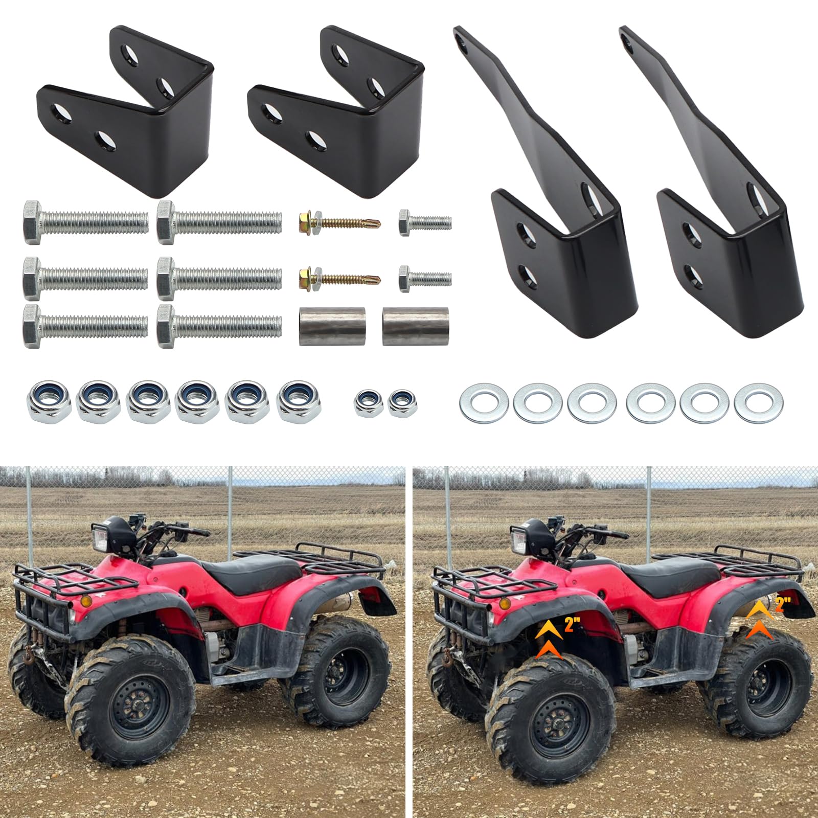 Amazon.com: JERBOR Heavy Duty 2" Front & Rear ATV Lift Kit Set for ...
