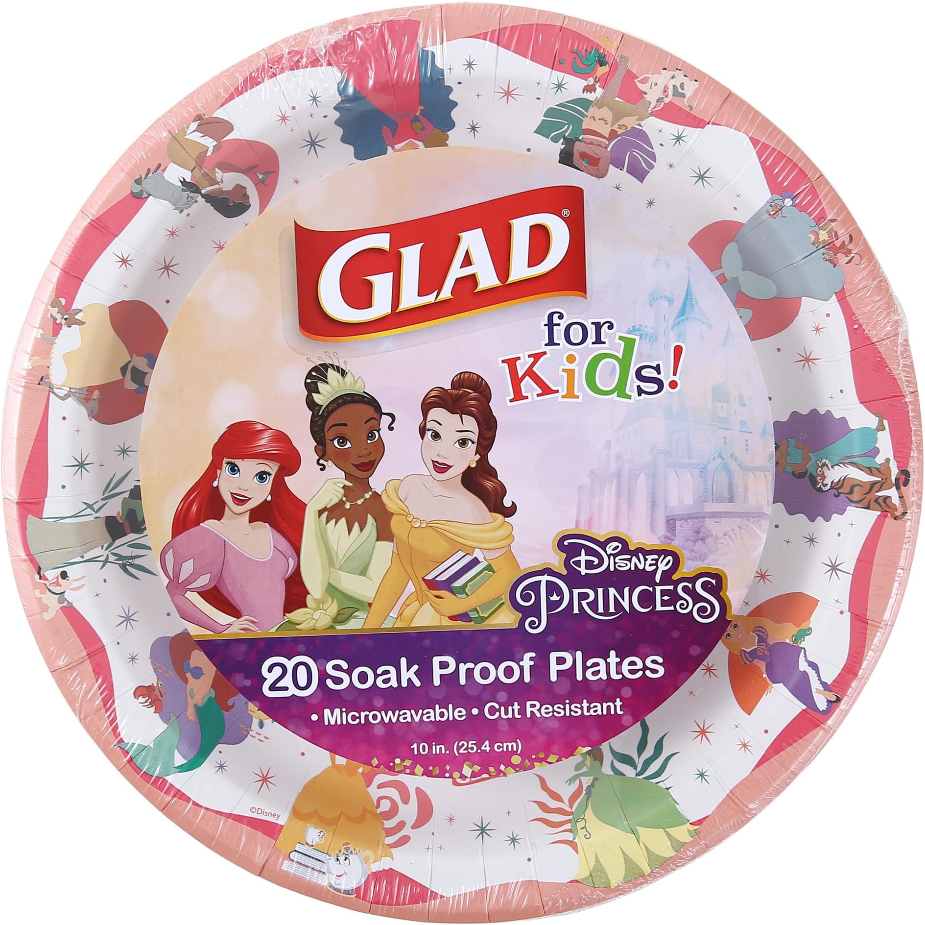 Amazon.com: Amscan Enchanting Disney Princess Belle Round Paper Plates ...