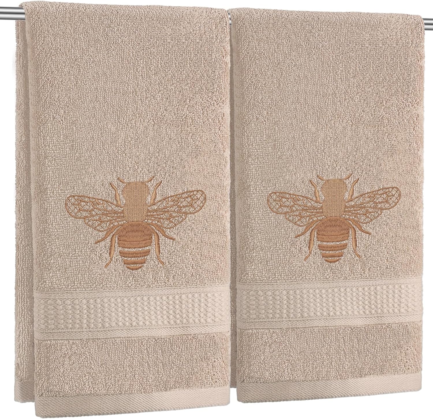 Amazon.com: SmoothNovelty 2 Pcs Bee Hand Towels Brown Bathroom Decor ...