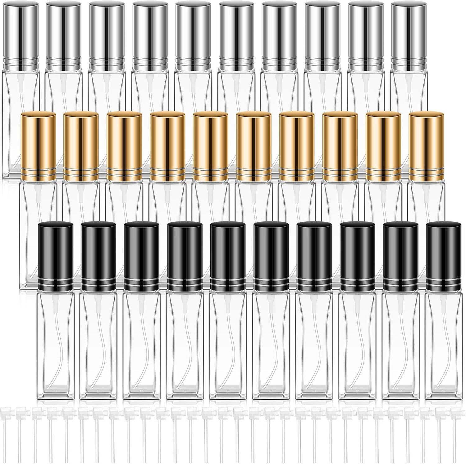 Amazon.com: Domensi 30 Pcs 8 ml Empty Glass Perfume Bottles Bulk - Gold ...