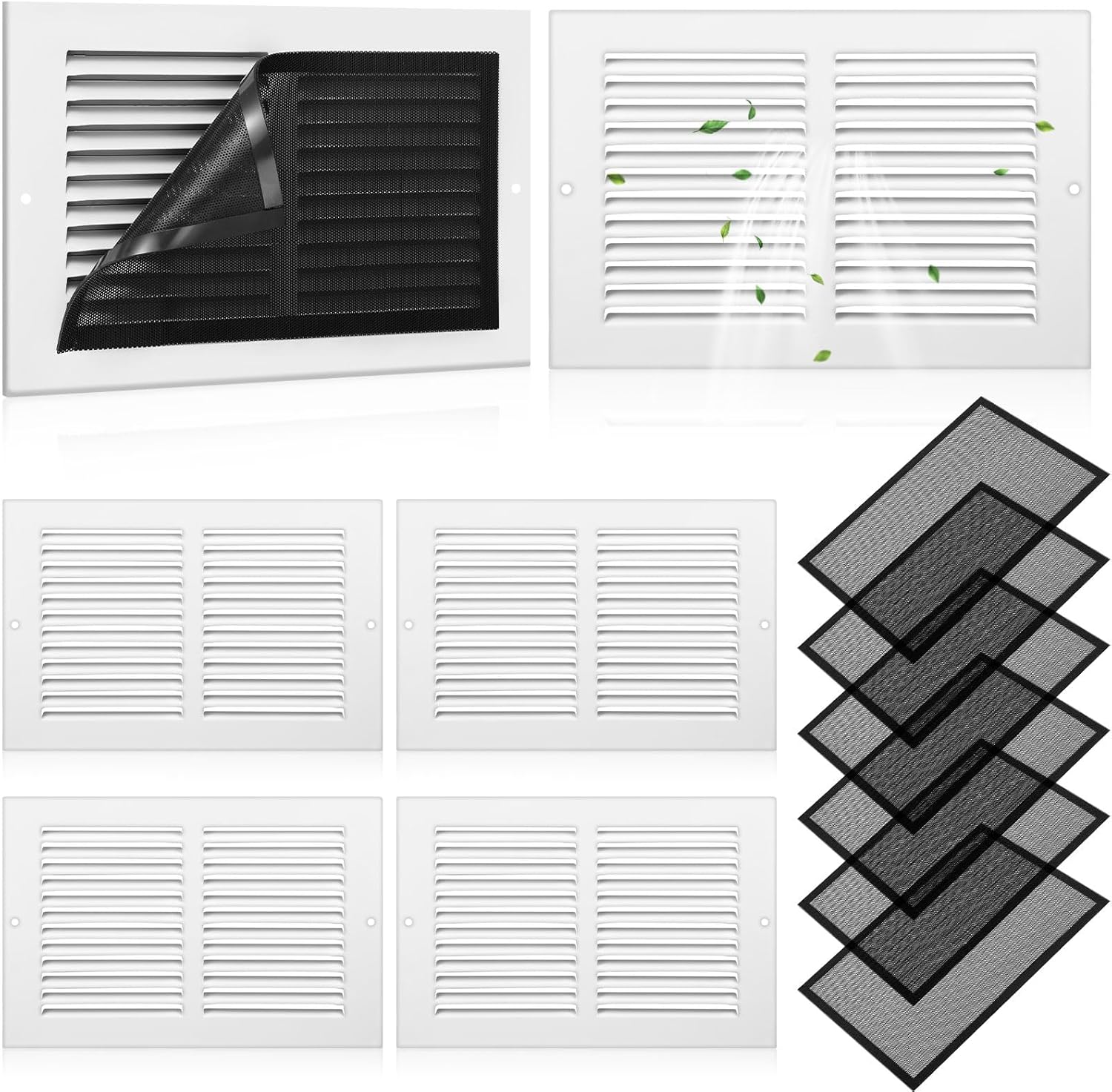 Tandefio 12 Pcs Air Return Vent Grille 10" x 6" with Magnetic Vent Mesh ...